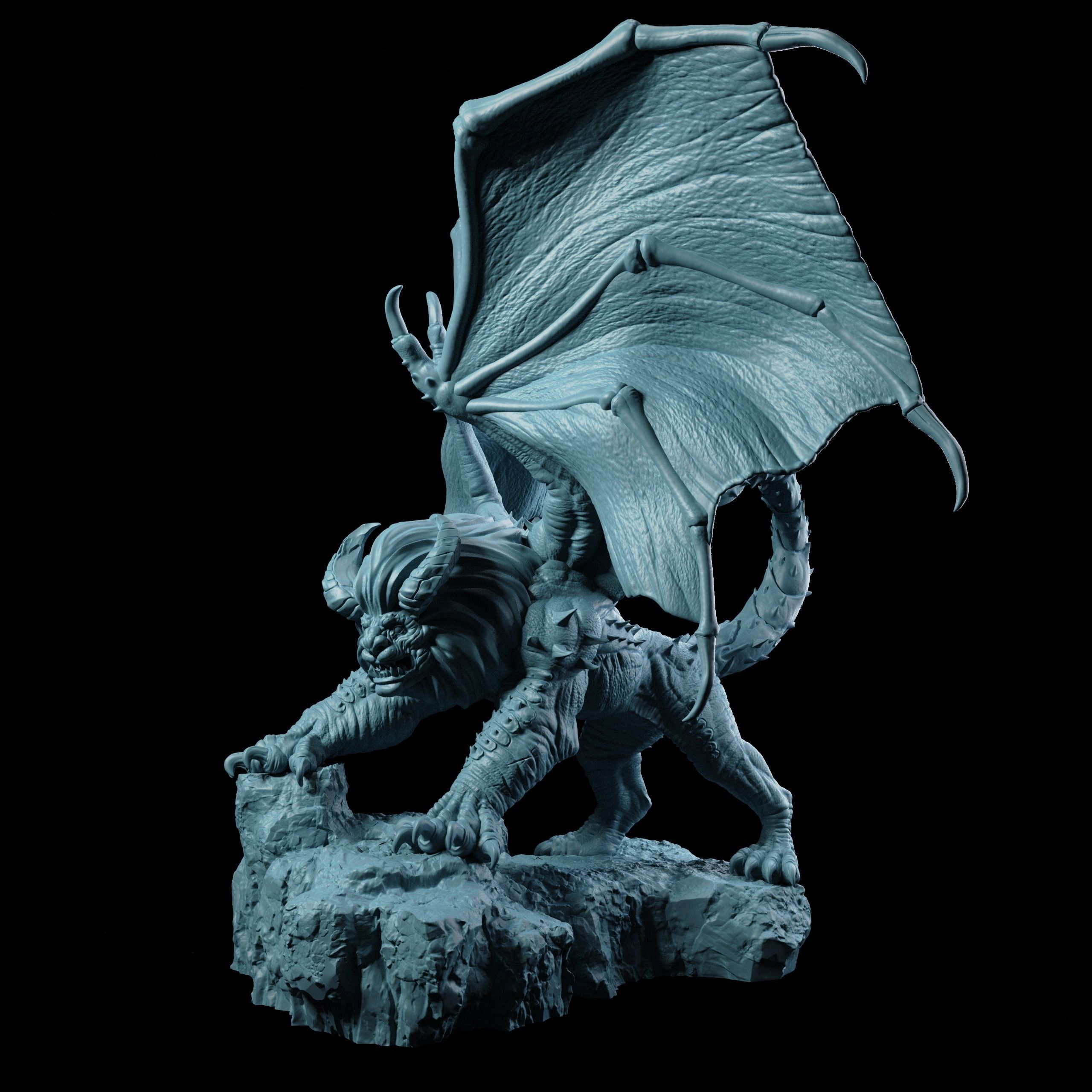 Manticore dragon statue 3D model 3D printable | CGTrader