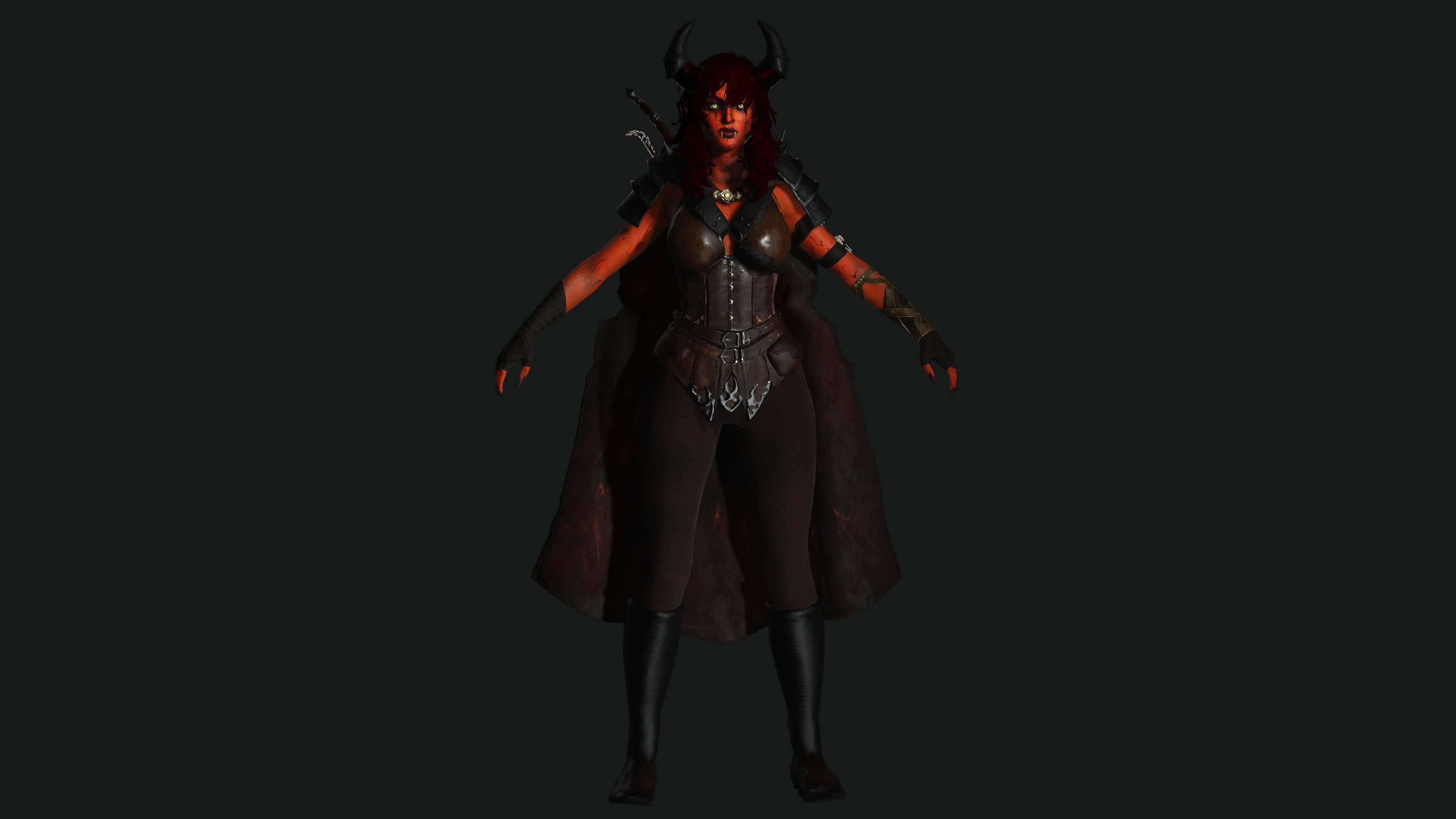 3D model AAA 3D FANTASY FEMALE CHARACTER - THE DEVIL WARRIOR 01 VR / AR ...