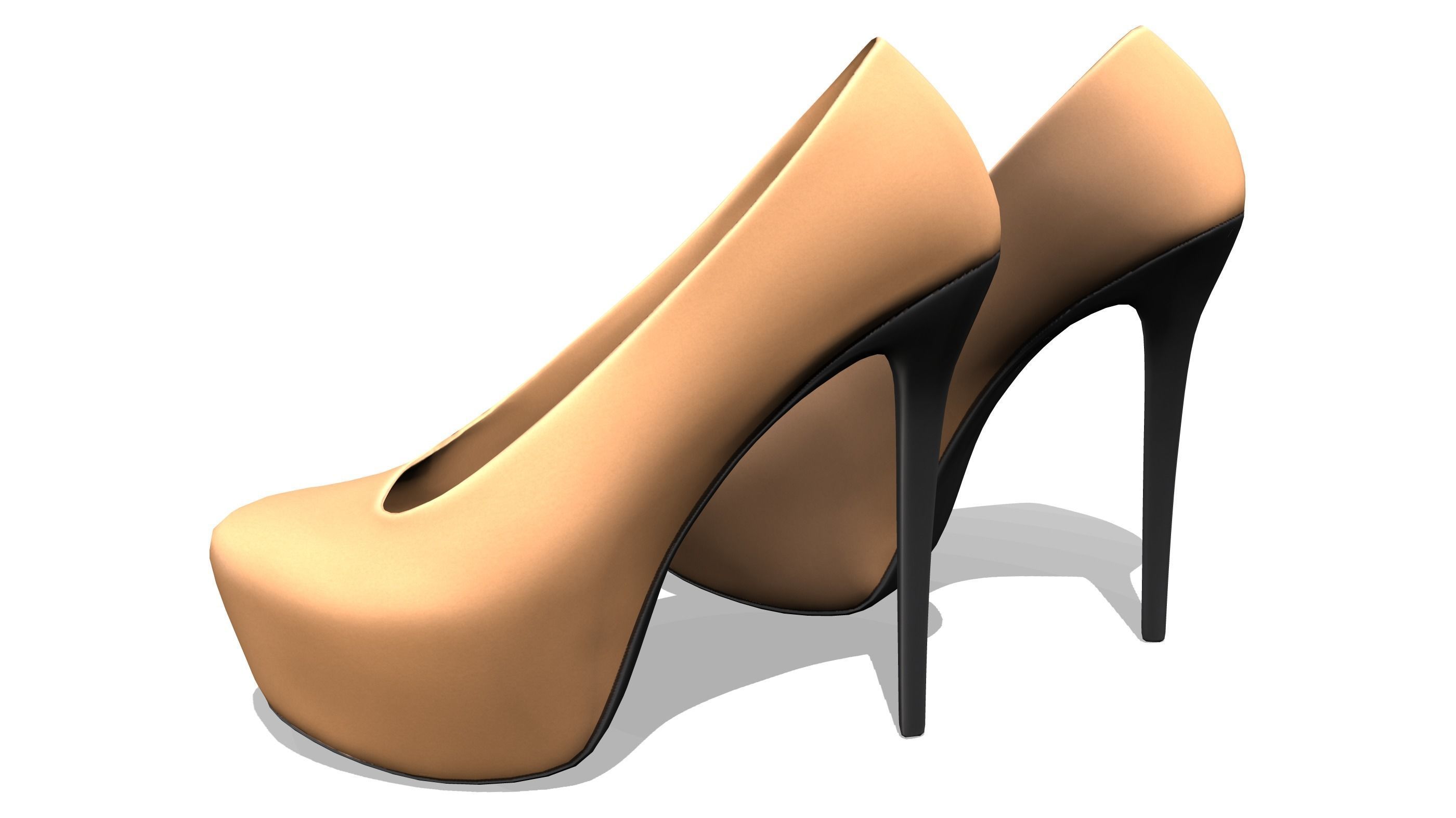 3D model Camel Brown High Heel Shoes VR / AR / low-poly | CGTrader