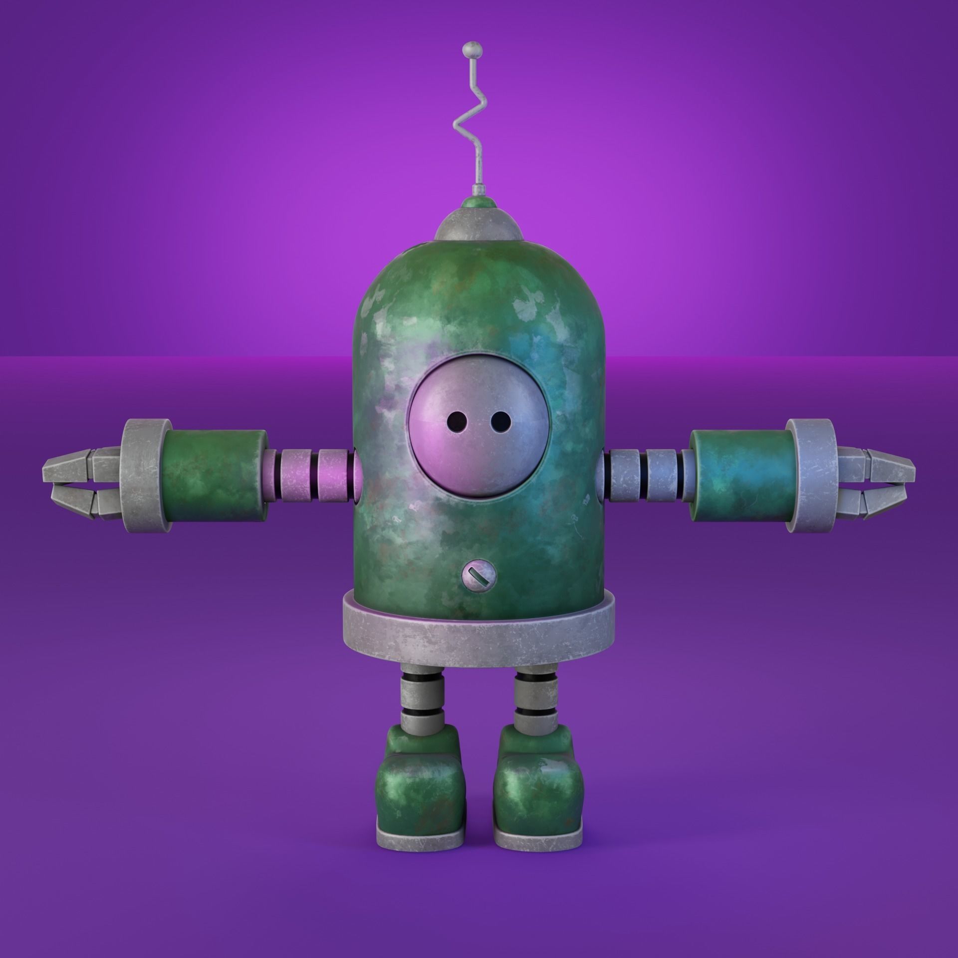 The Greenbot robot with remote control 3D model | CGTrader