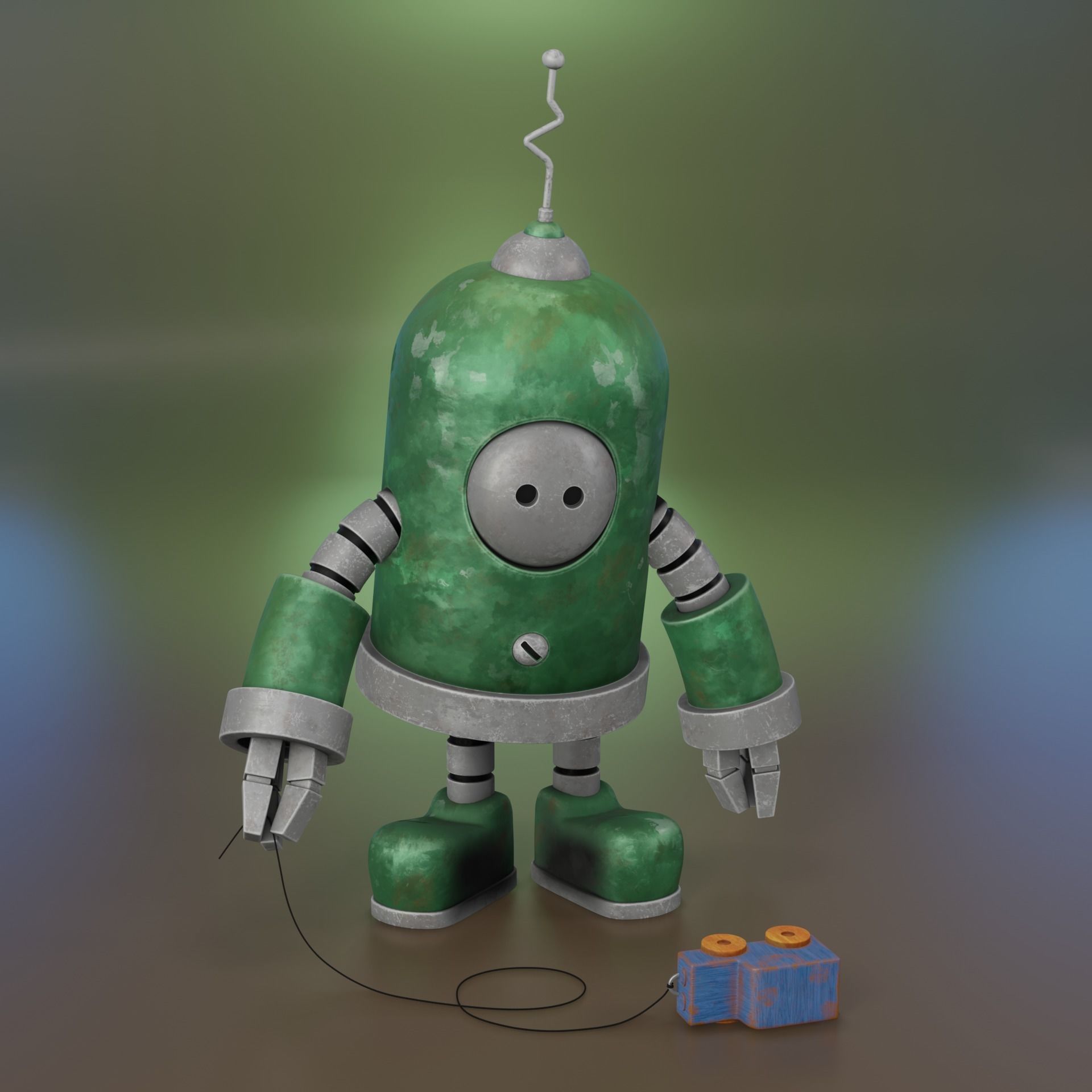 The Greenbot robot with remote control 3D model | CGTrader