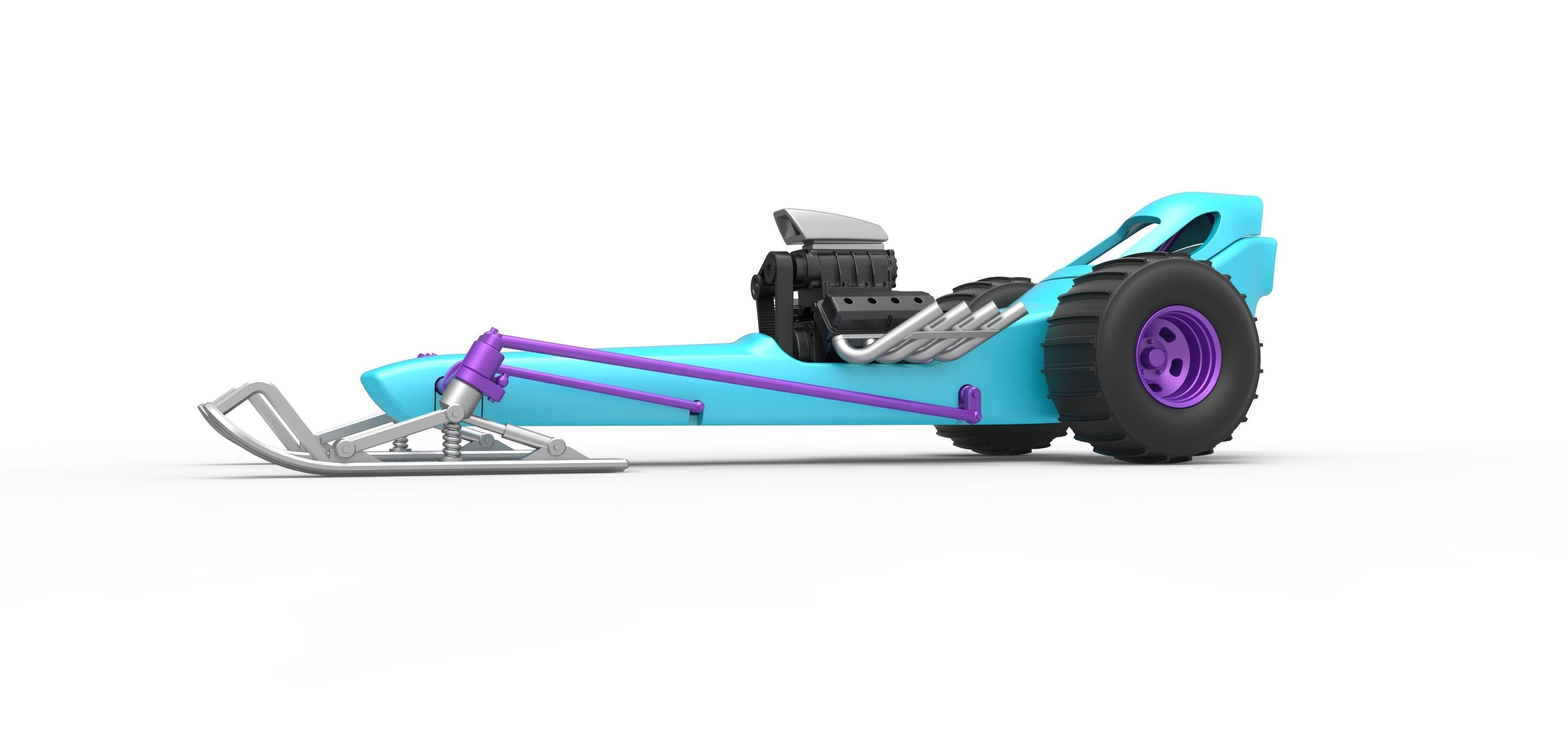 Front engine old school snow dragster Scale 1 to 25 3D model 3D ...