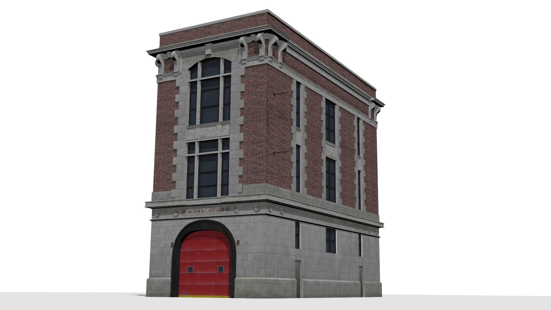 3D model Firehouse brick building VR / AR / low-poly | CGTrader