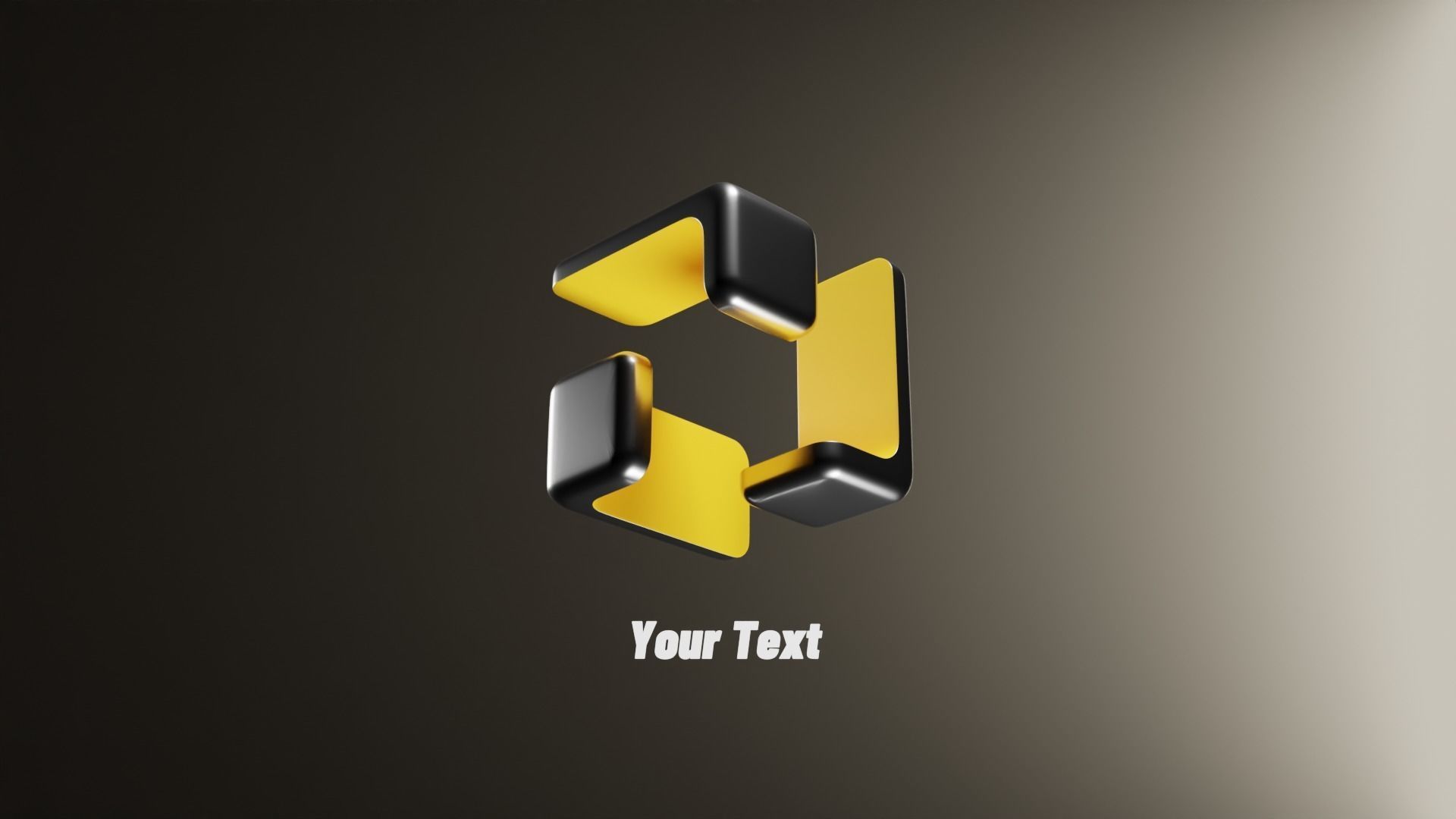Abstract Cube Logo customized Text with studio lighting 3D model | CGTrader