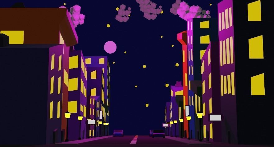 3D model Low-Poly City Street VR / AR / low-poly | CGTrader