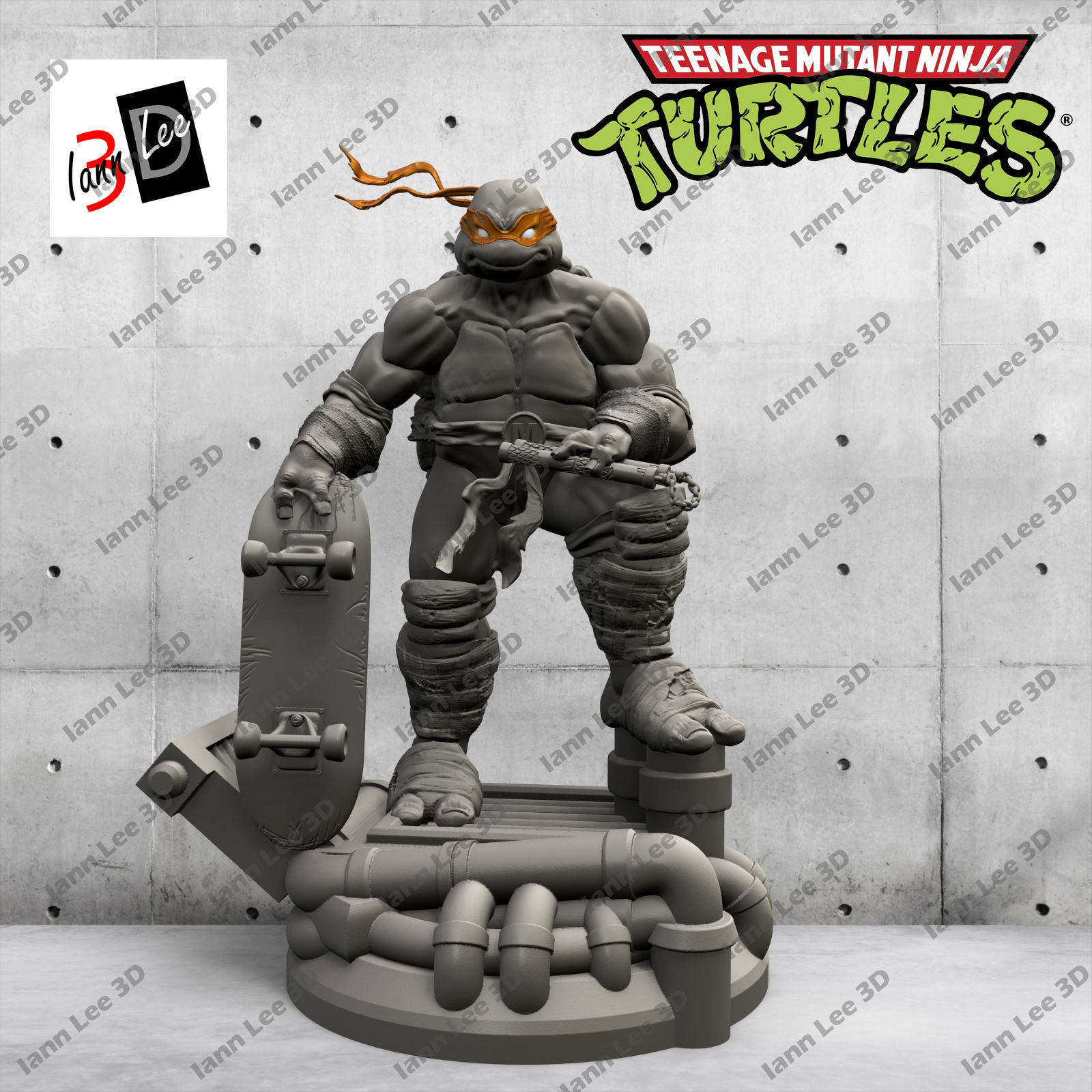 TMNT MICHELANGELO MIKE TORTUGA NINJA FAN ART 3D model 3D printable ...