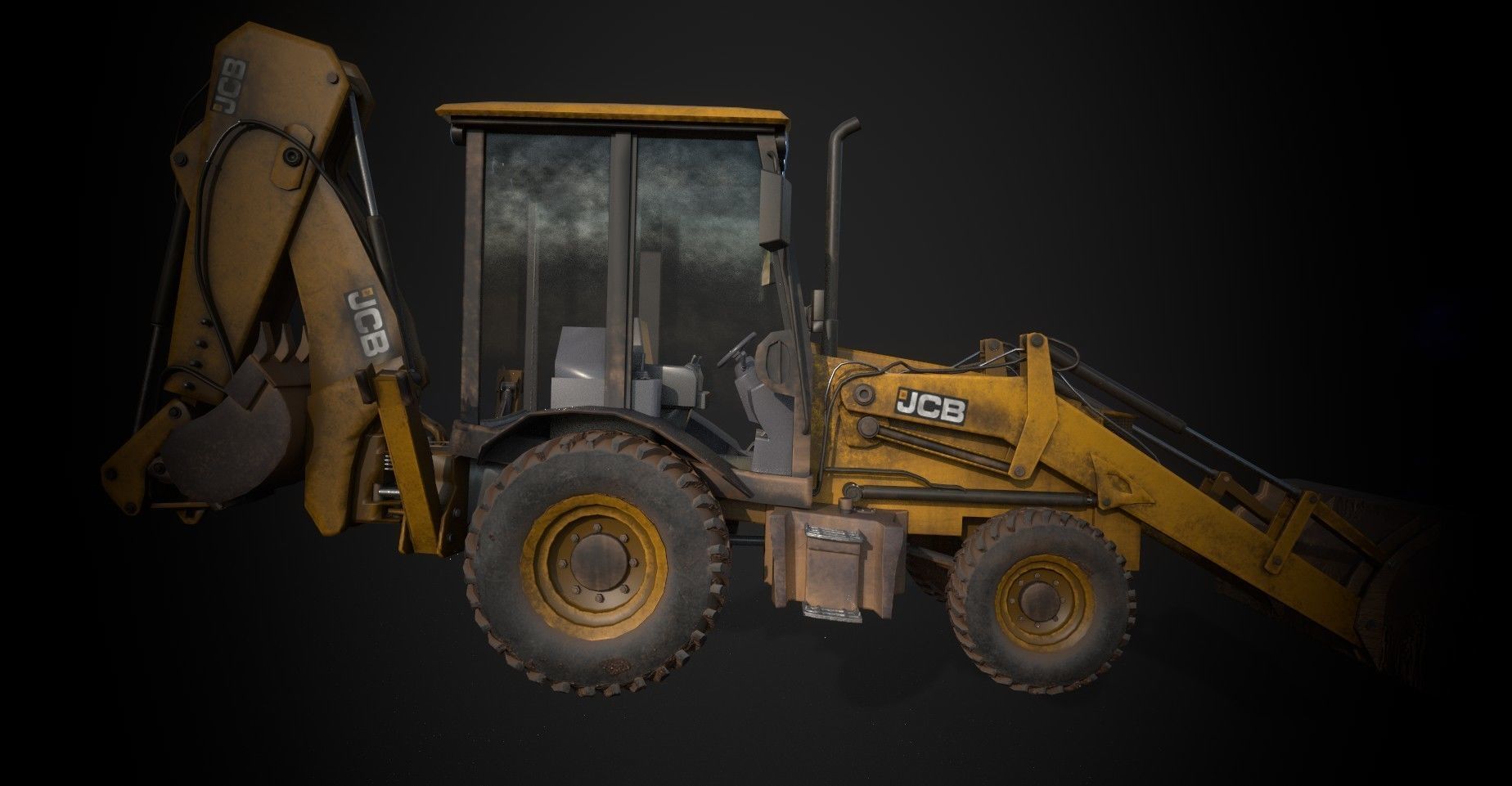 JCB Backhoe Loader model Low-poly 3D model 3D model | CGTrader