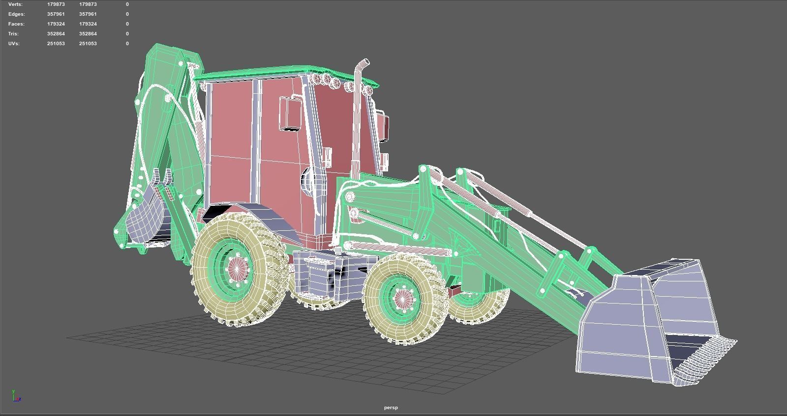 JCB Backhoe Loader model Low-poly 3D model 3D model | CGTrader