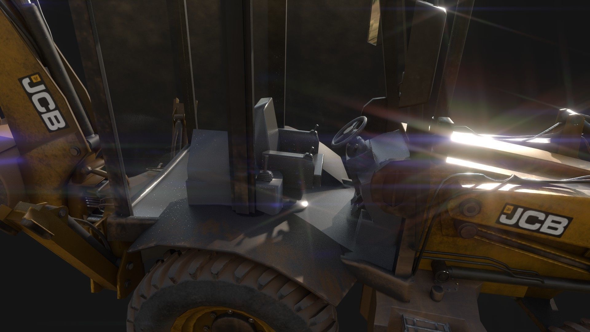 JCB Backhoe Loader model Low-poly 3D model 3D model | CGTrader