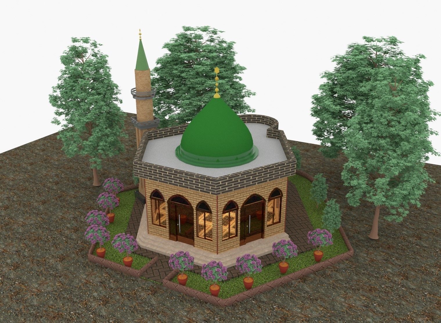 MOSQUE BEAUTIFUL 3D PLAN free 3D model | CGTrader