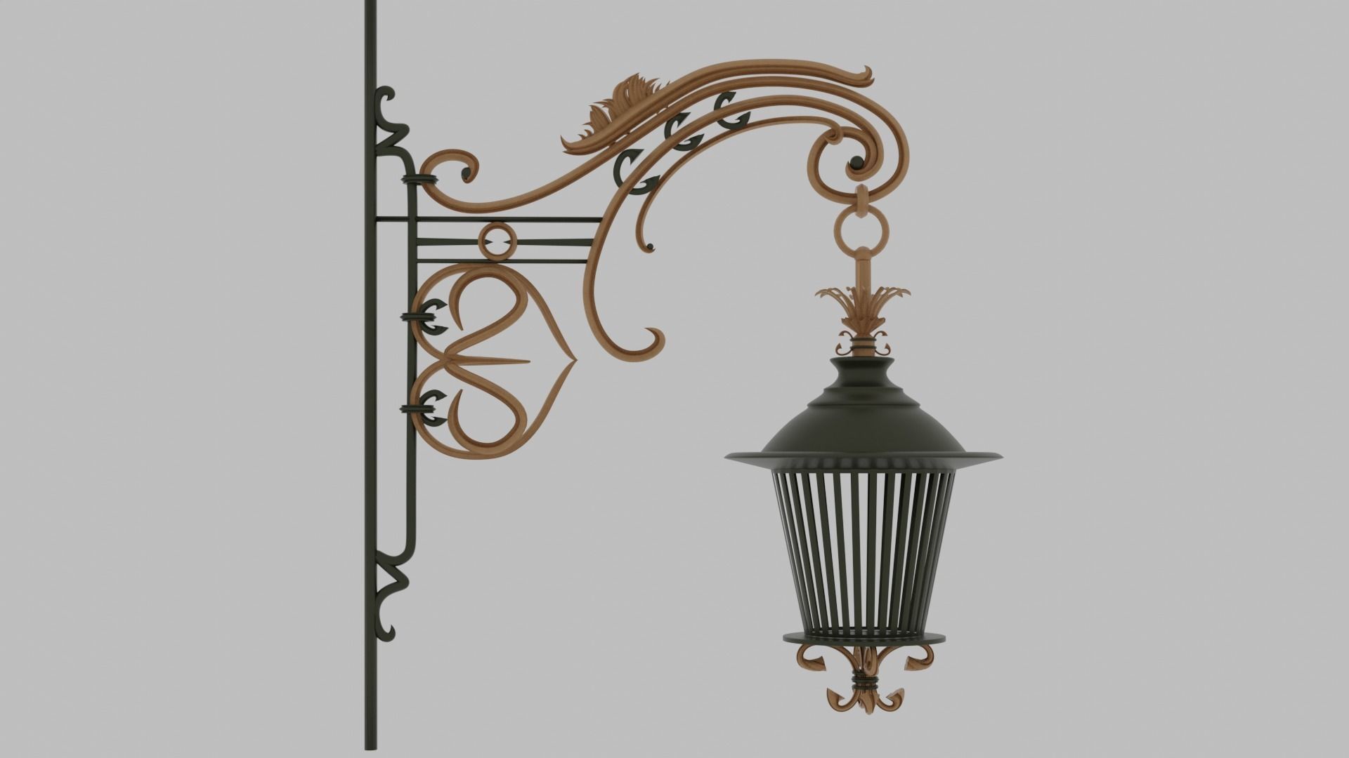Wrought street lamp retro iron work 3D model | CGTrader