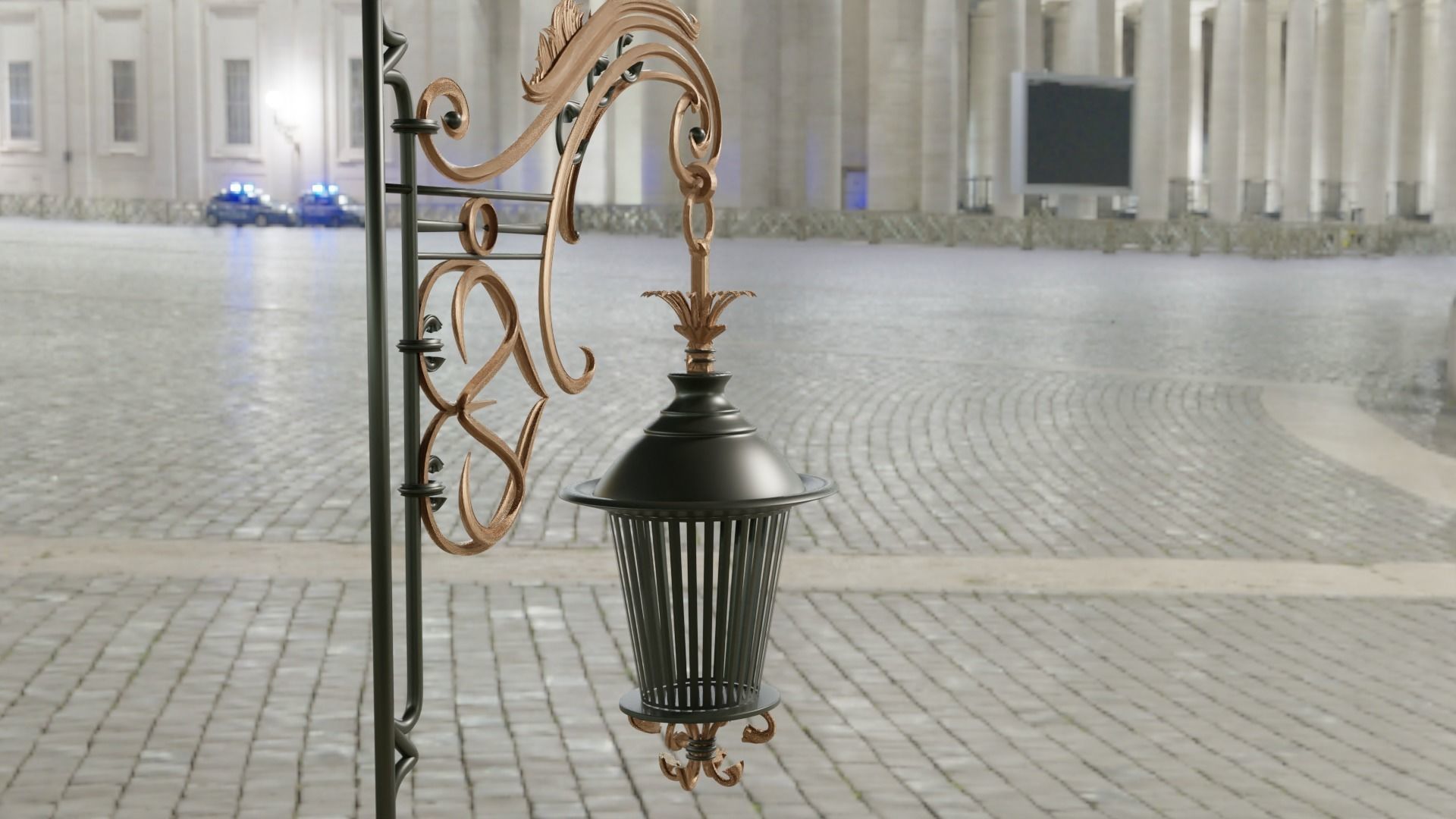Wrought street lamp retro iron work 3D model | CGTrader