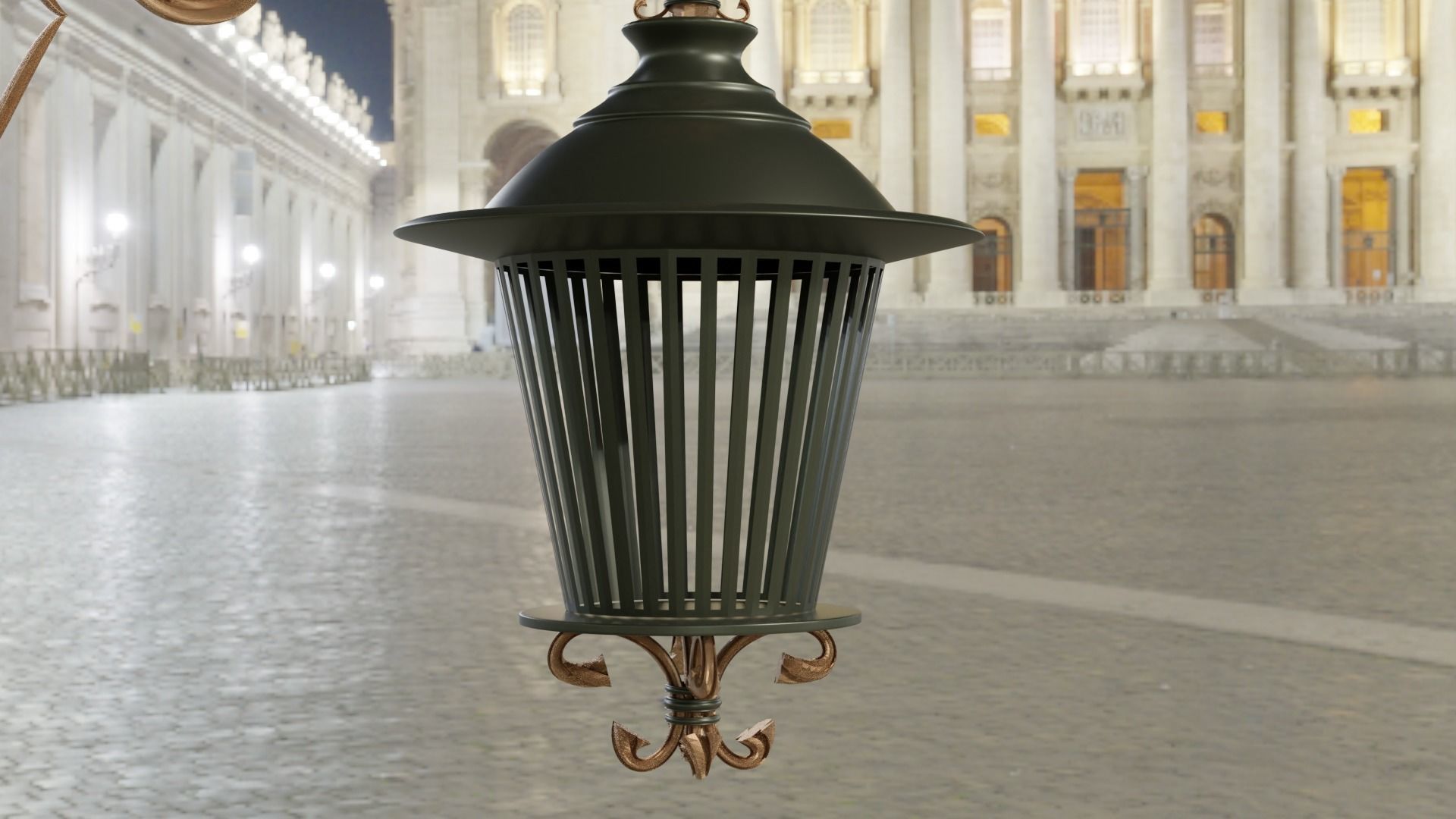 Wrought street lamp retro iron work 3D model | CGTrader