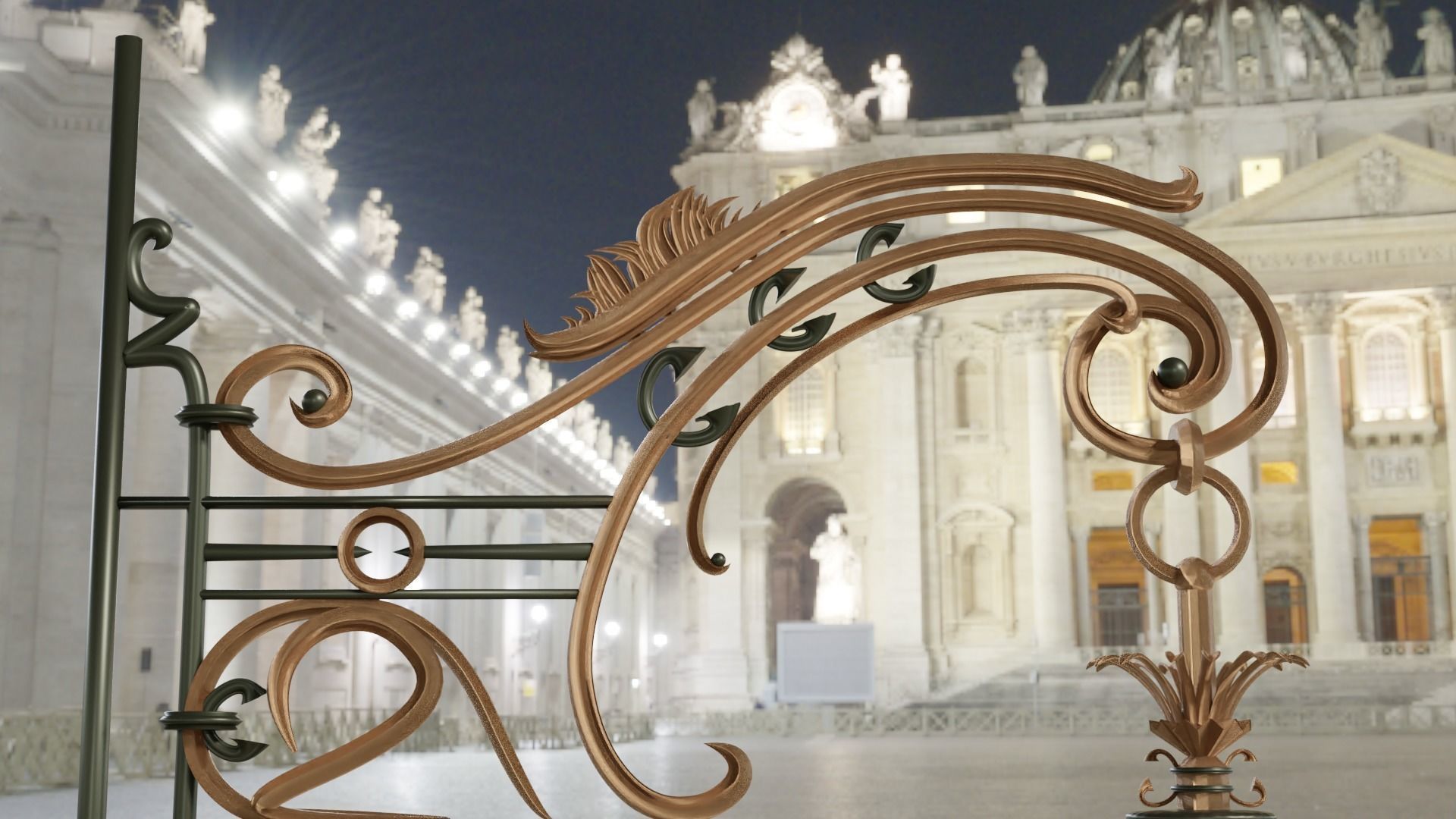 Wrought street lamp retro iron work 3D model | CGTrader