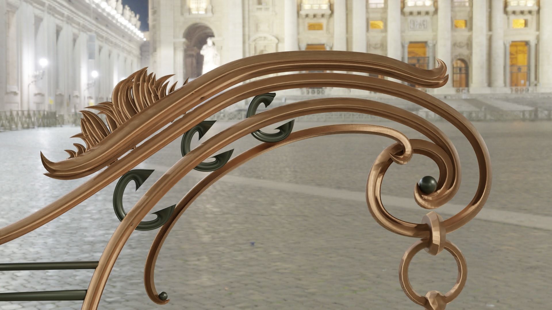 Wrought street lamp retro iron work 3D model | CGTrader