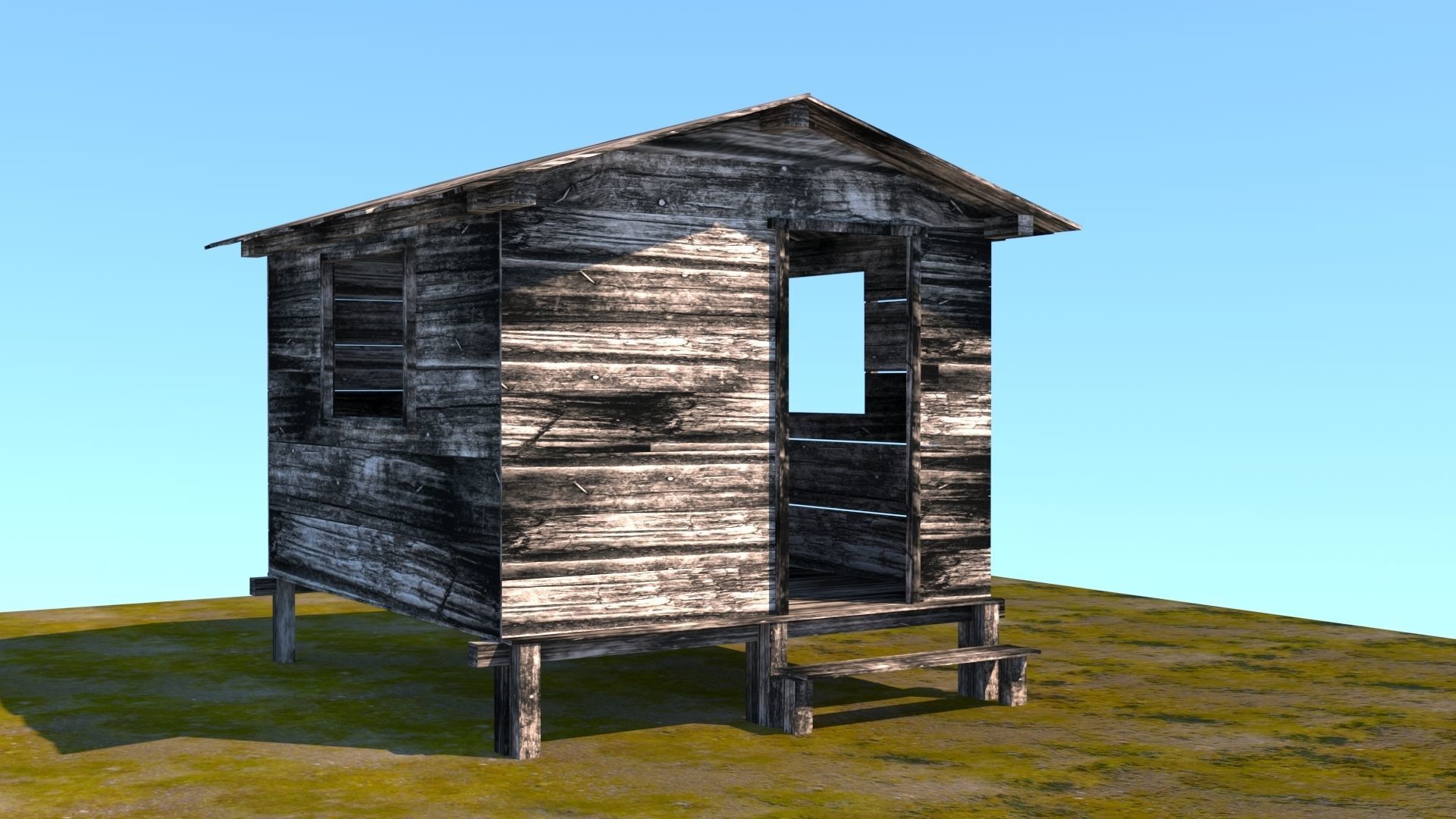 3D model Medieval Hut - Wood Cabin 01 VR / AR / low-poly | CGTrader