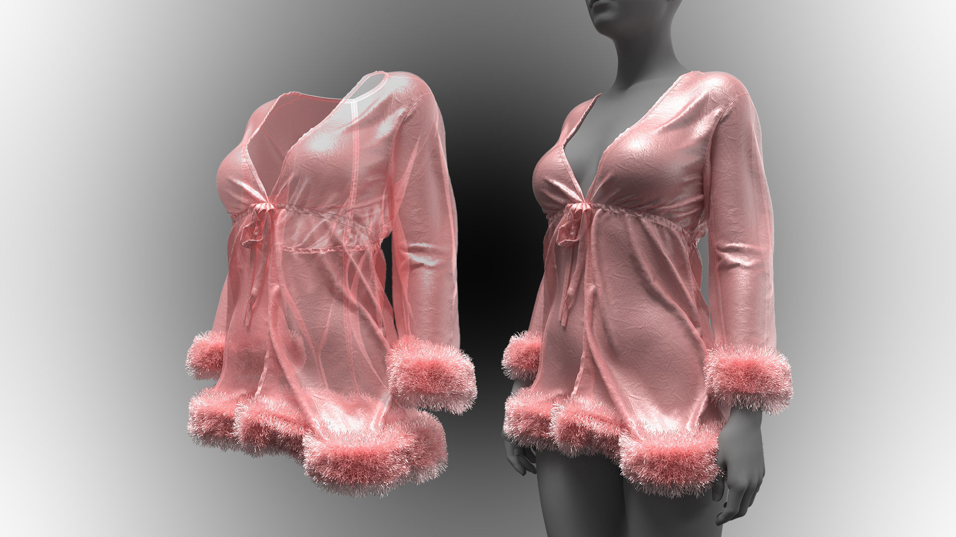Quartz Pink Babydoll Fitted to Gen8 Body Mesh 3D model | CGTrader