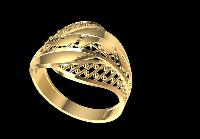 RI006 gold ring 3D model 3D printable | CGTrader