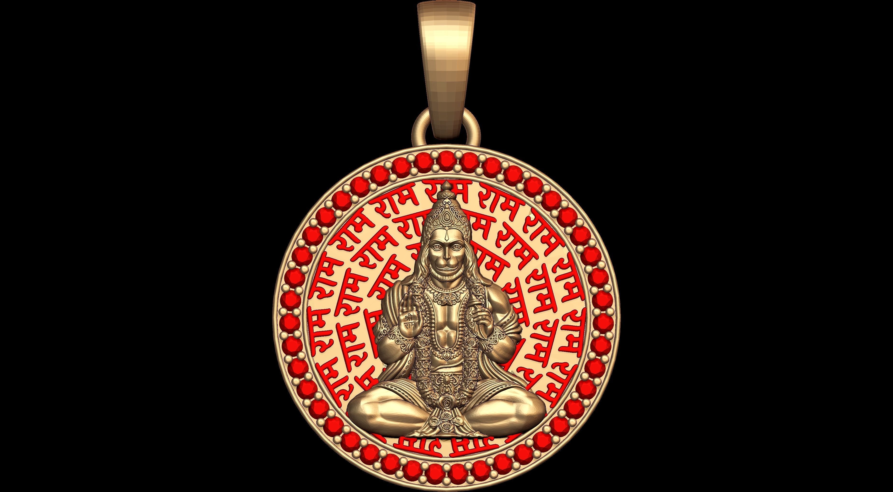 Hanuman Ji Bas Relief 3D Pendant 3D model 3D printable | CGTrader