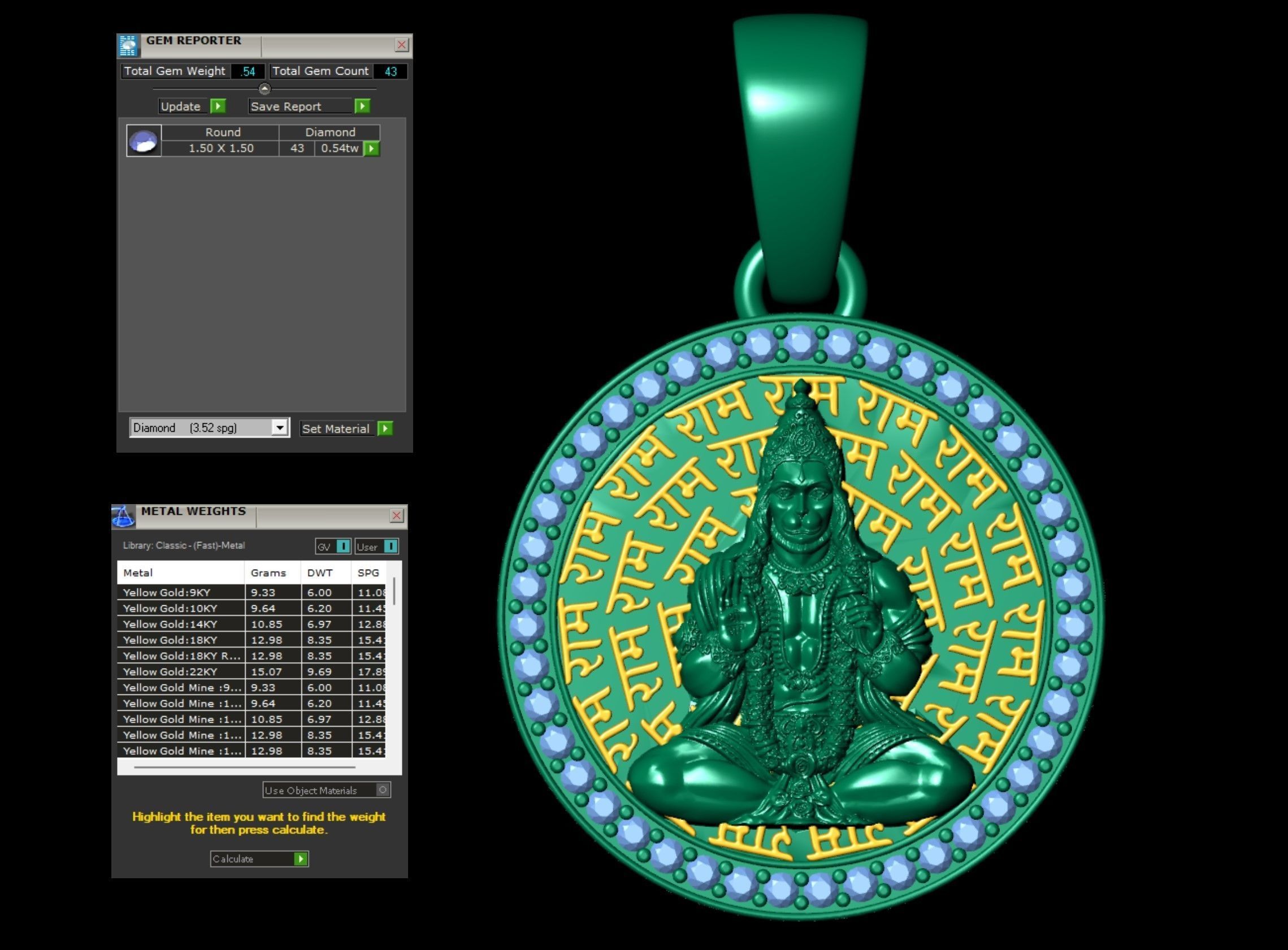 Hanuman Ji Bas Relief 3D Pendant 3D model 3D printable | CGTrader