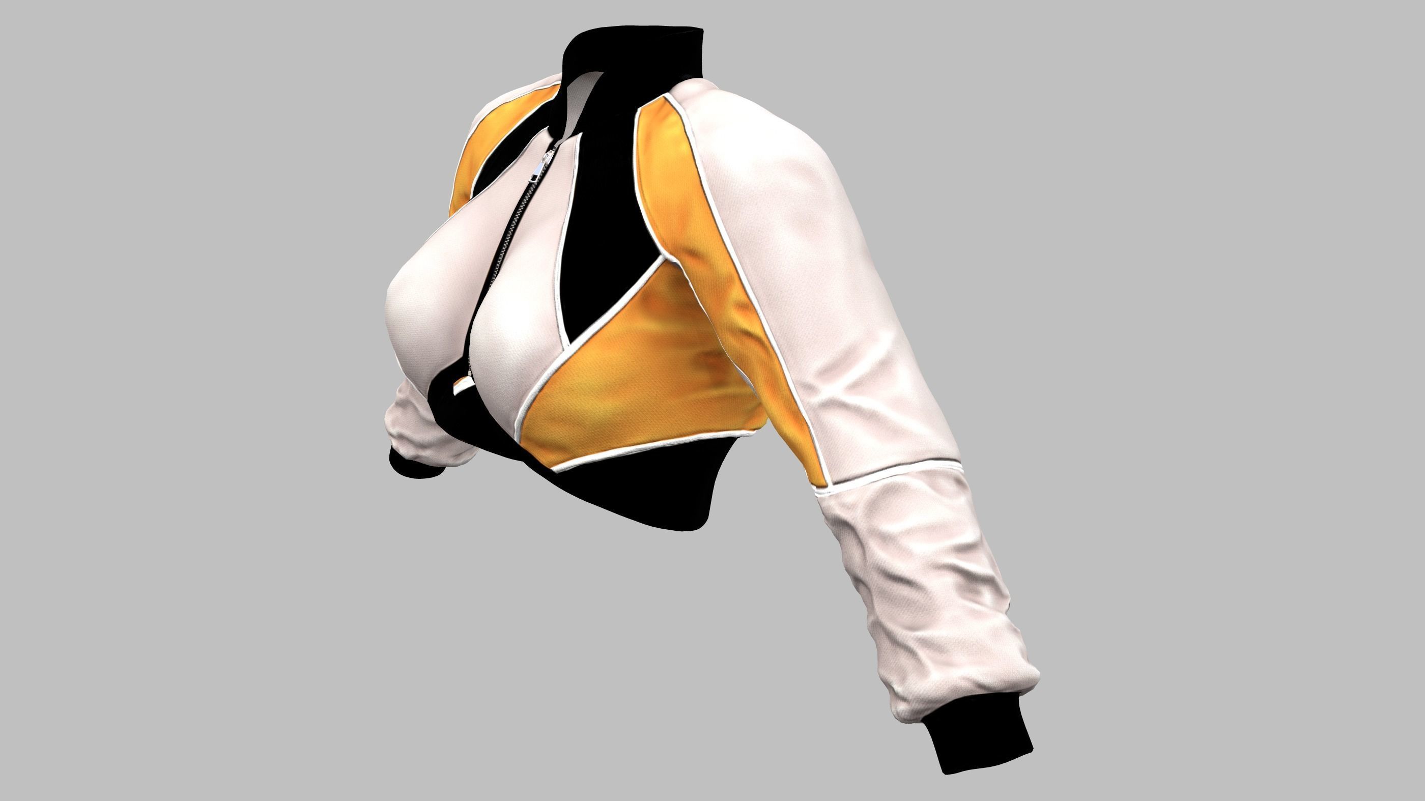 3D model Futuristic Cropped Tracksuit Top Jacket VR / AR / low-poly ...