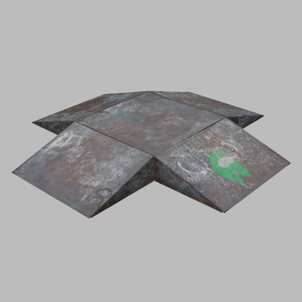 Skate Park - Four Way Ramp 3D model | CGTrader