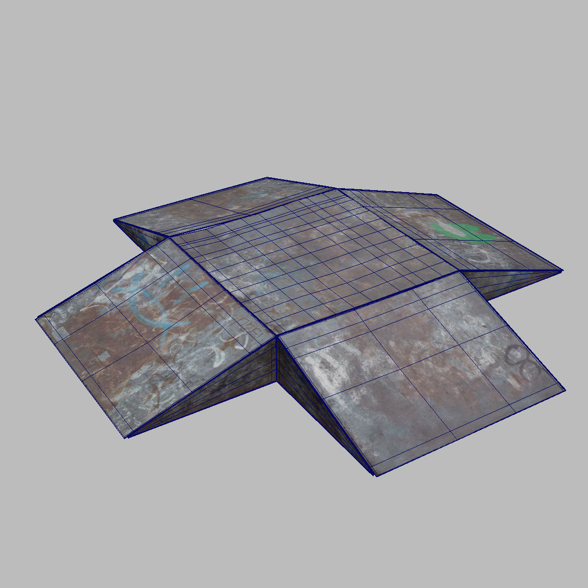 Skate Park - Four Way Ramp 3D model | CGTrader