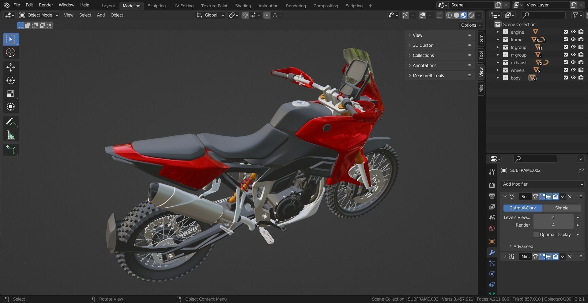 mid size adventure dual sport motorcycle 3d model 3D model | CGTrader