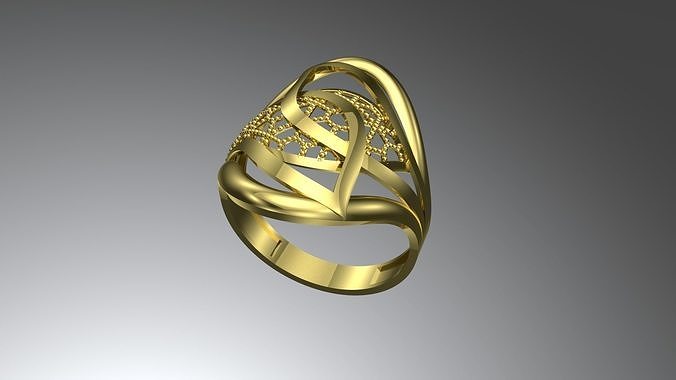 RI007 gold ring 3D model 3D printable | CGTrader
