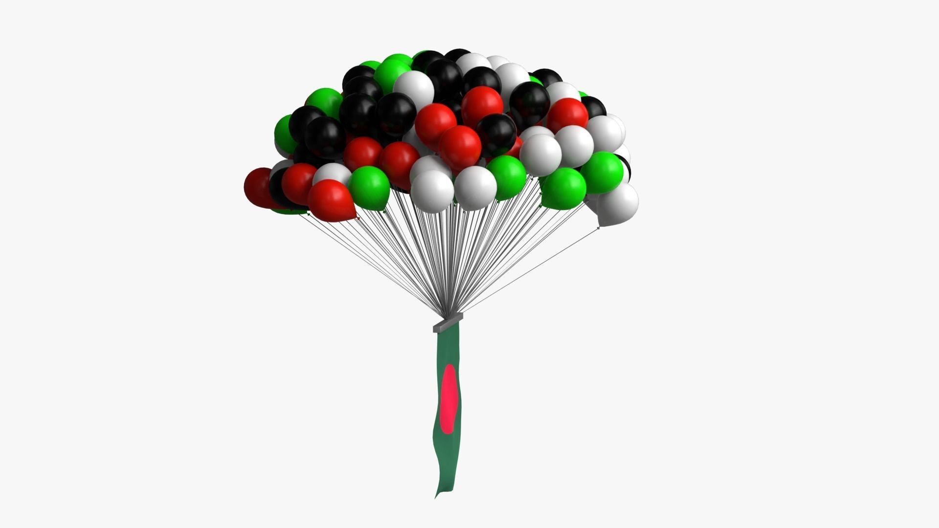 Balloon and flag animated 3D model animated | CGTrader