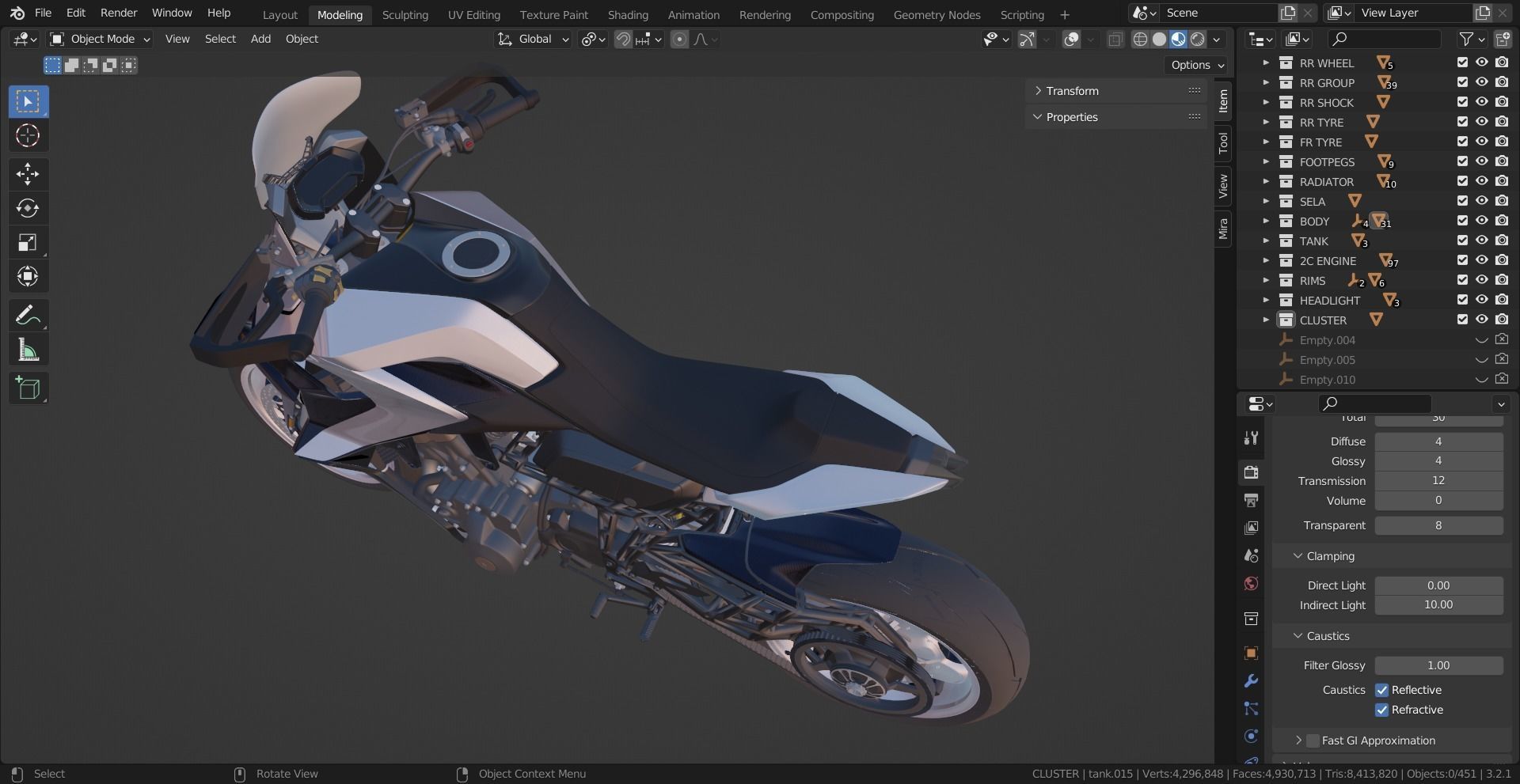 hybrid crossover motorcycle 3D model | CGTrader