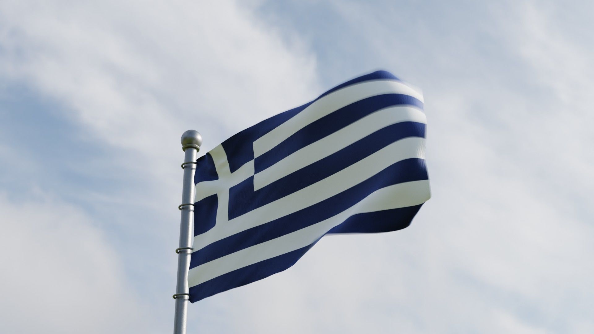 Animated Greece Flags 3D model animated | CGTrader