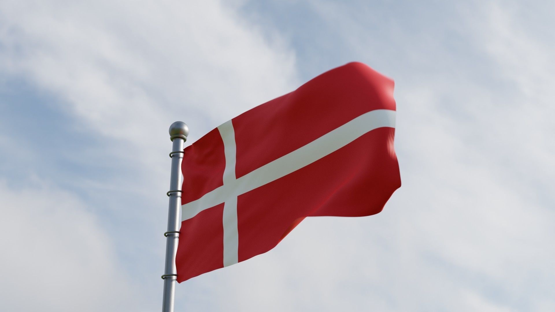 Animated Denmark Flags 3D model 3D model animated | CGTrader