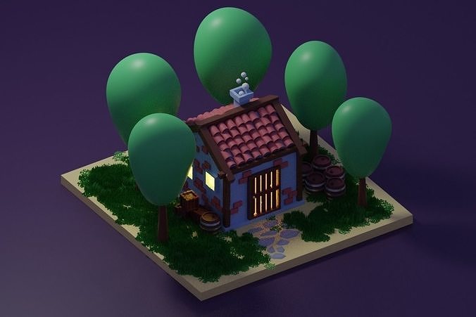 3D model Small house VR / AR / low-poly | CGTrader