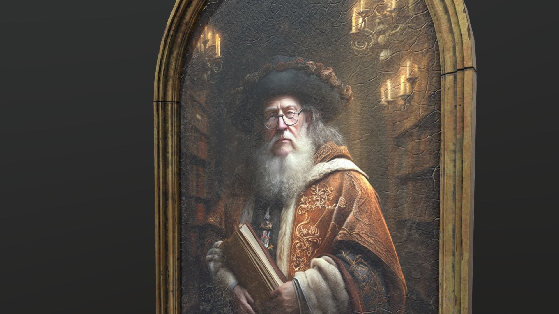 3D model Old Portrait Painting of Wizard VR / AR / low-poly | CGTrader