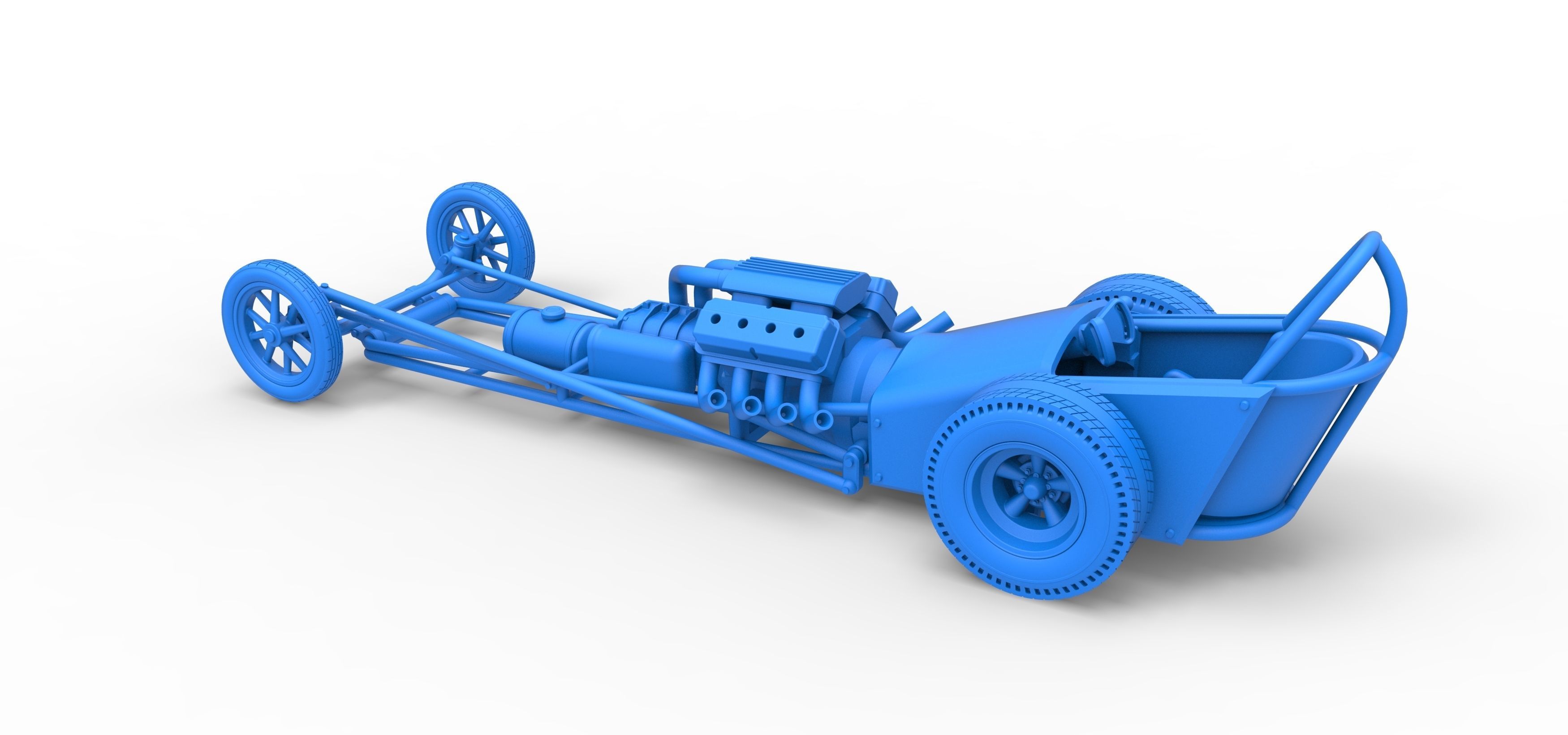 Front engine old school dragster with V8 Version 2 Scale 1 to 25 3D ...