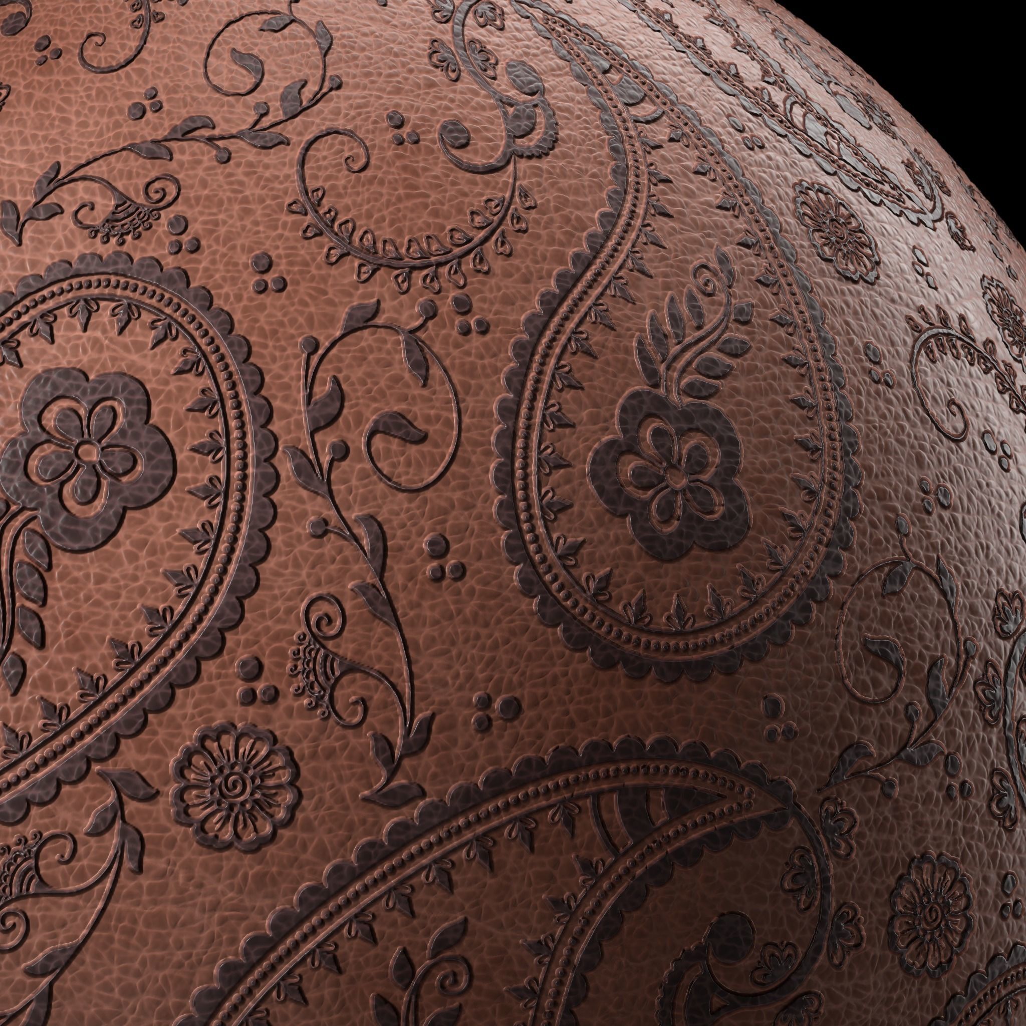 Texture Leather Materials 21- by Ornament Pattern Sbsar Pbr 4k Seamless ...