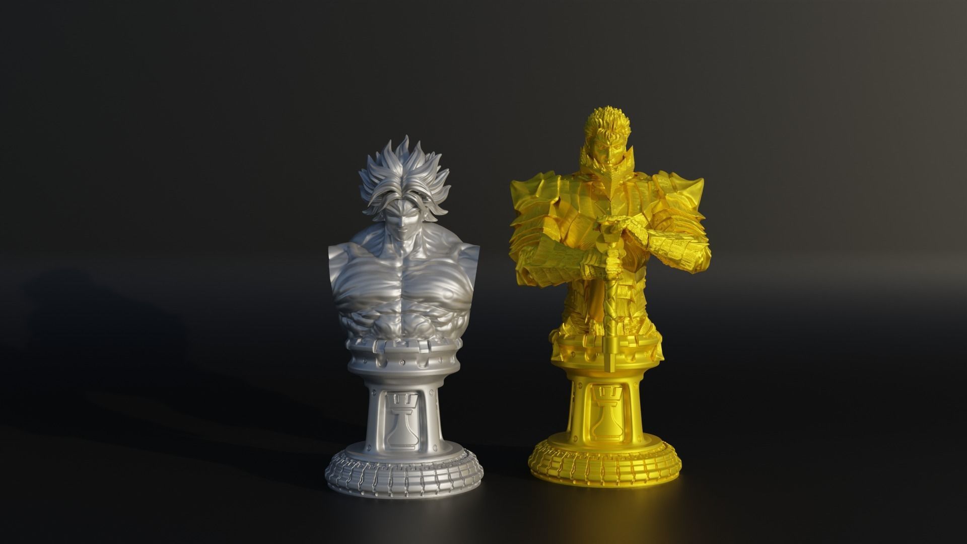 Anime Figure Chess Set - Popular 19 Different Anime Character 3D model ...