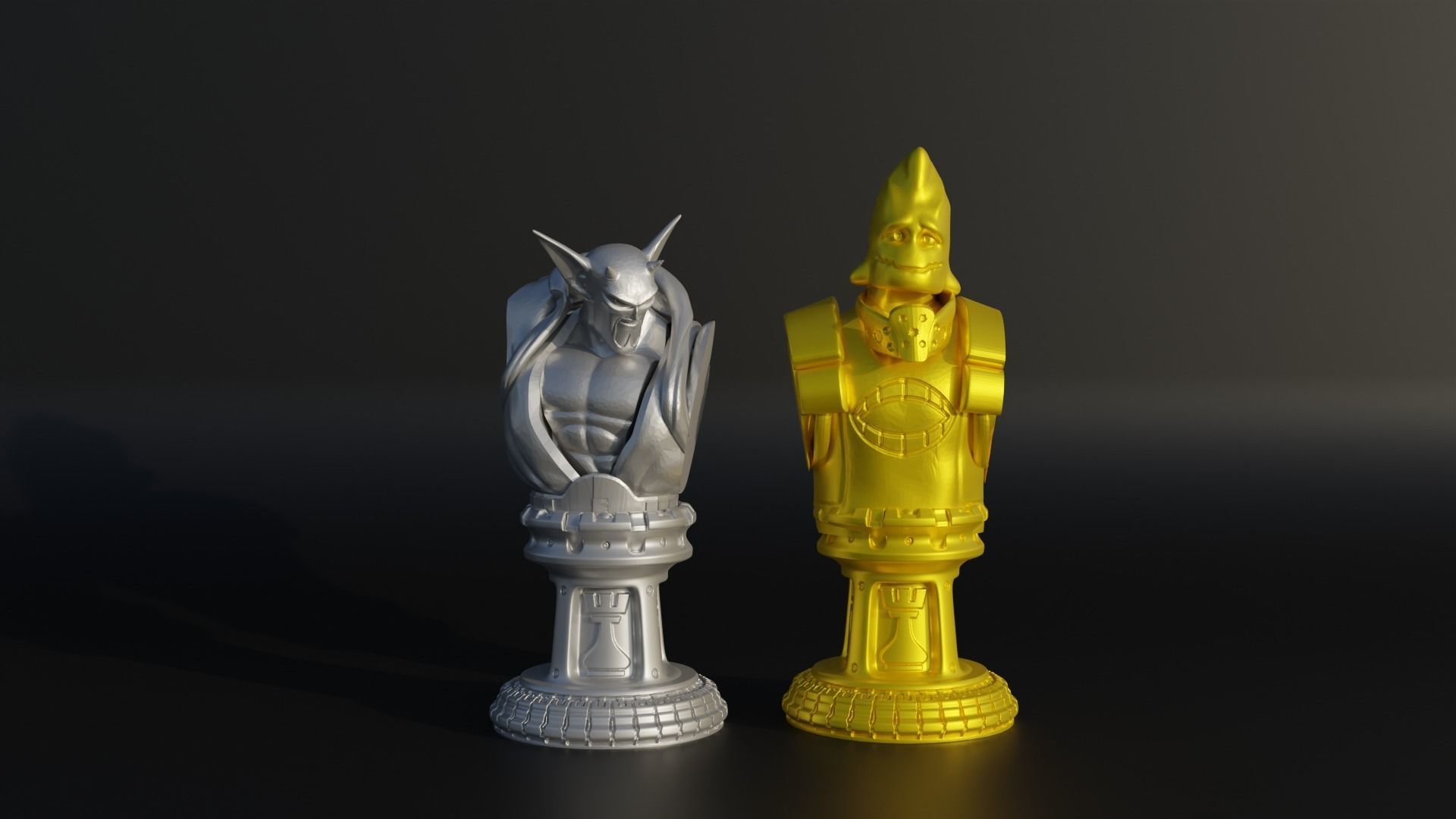 Anime Figure Chess Set - Popular 19 Different Anime Character 3D model ...