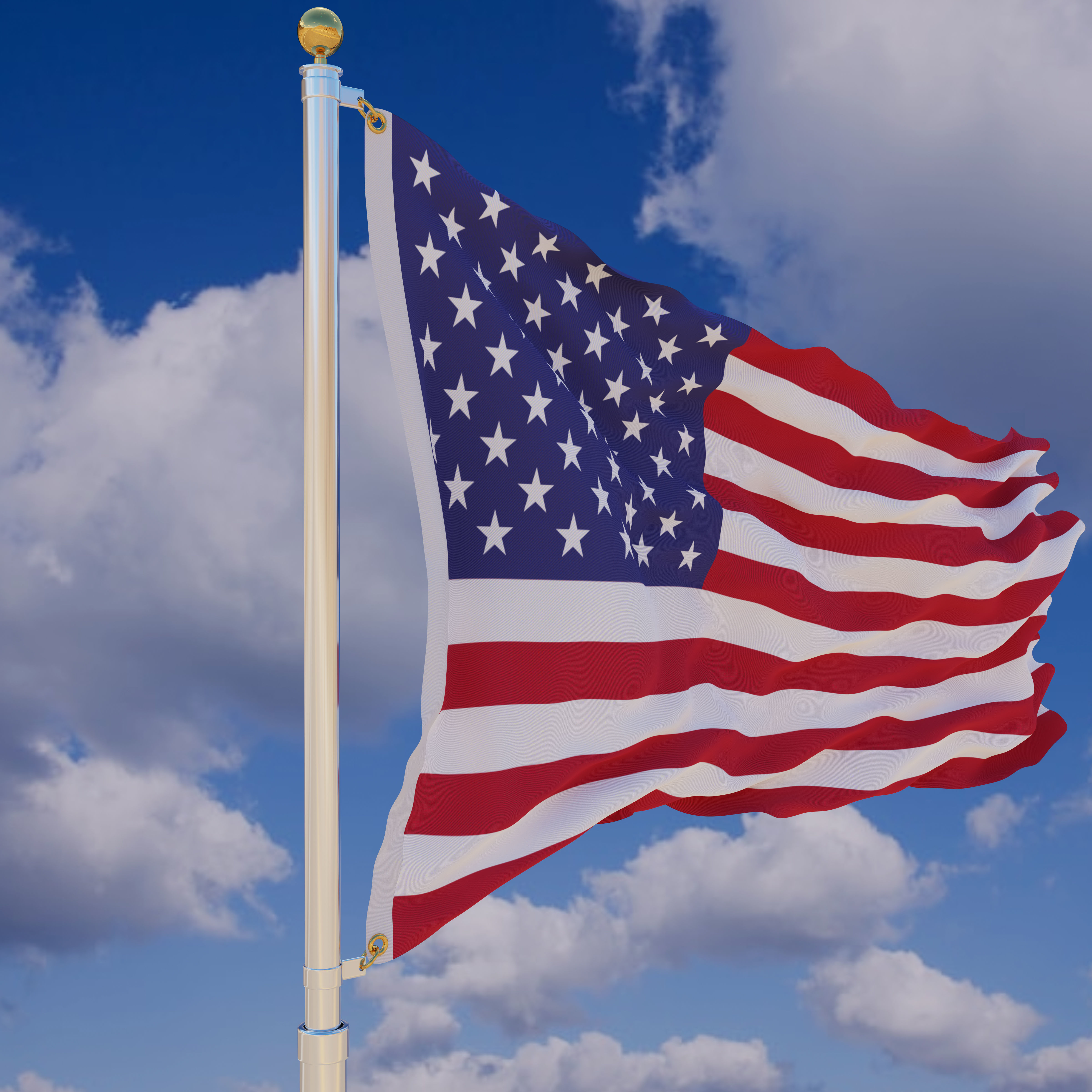 Flag not animated 3D model | CGTrader