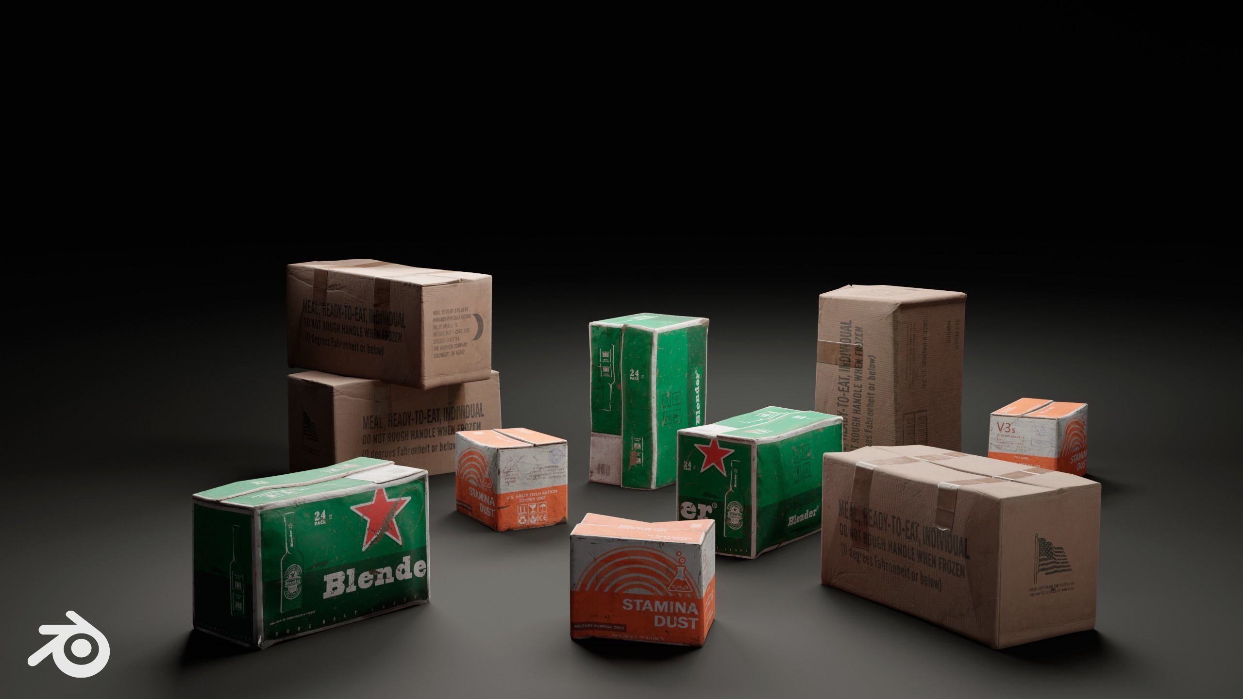 3D model Cardboard Boxes - PBR Game Ready VR / AR / low-poly | CGTrader