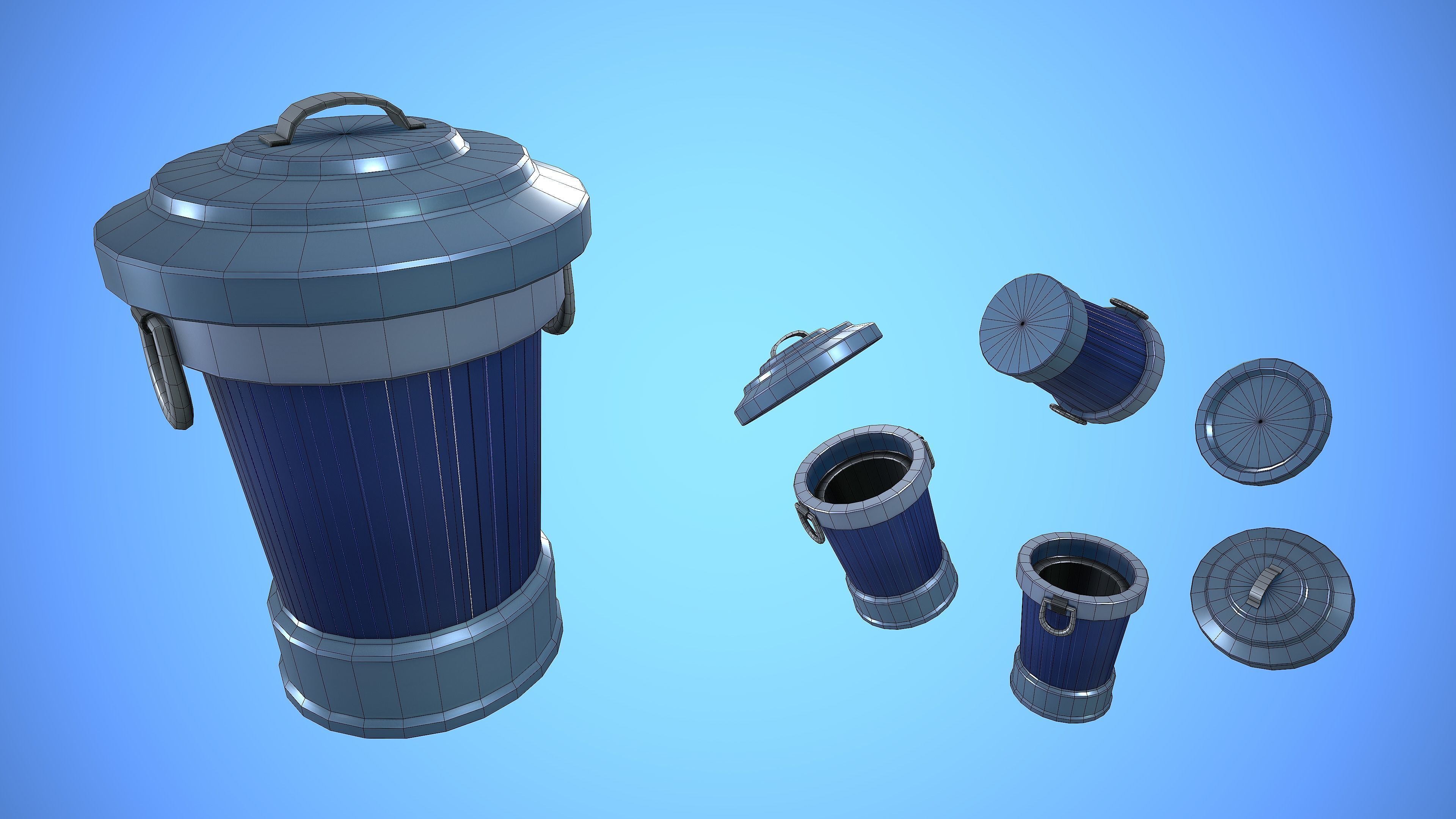 3D model TRASH CAN CARTOON STYLIZED VR / AR / low-poly | CGTrader