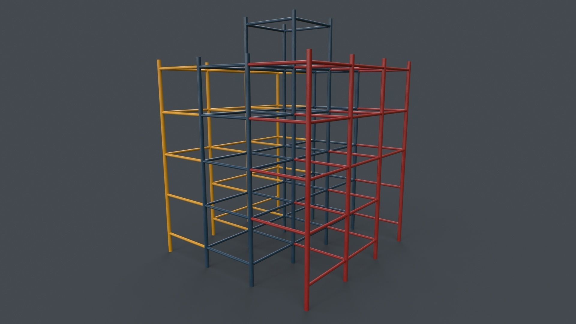 3D model PBR Outdoor Playground Steel Climbing Bars A VR / AR / low ...