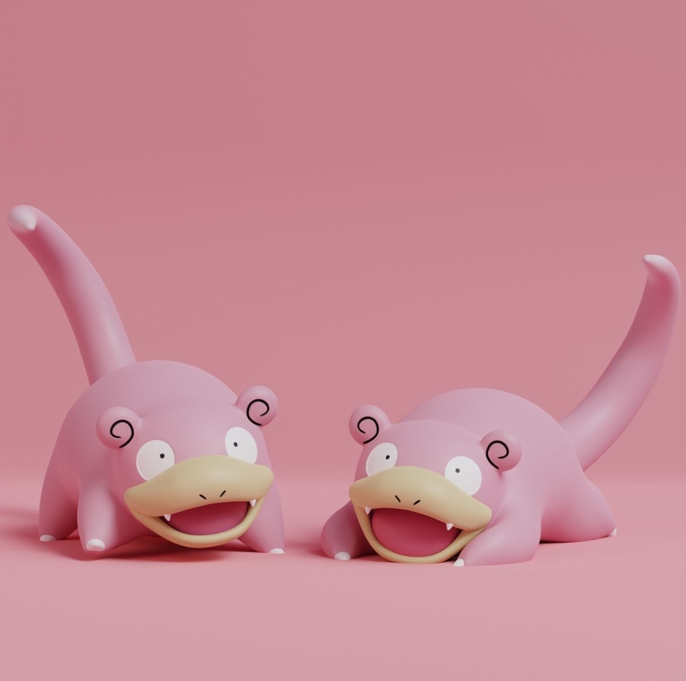 Pokemon - Slowpoke with 2 poses 3D model 3D printable | CGTrader