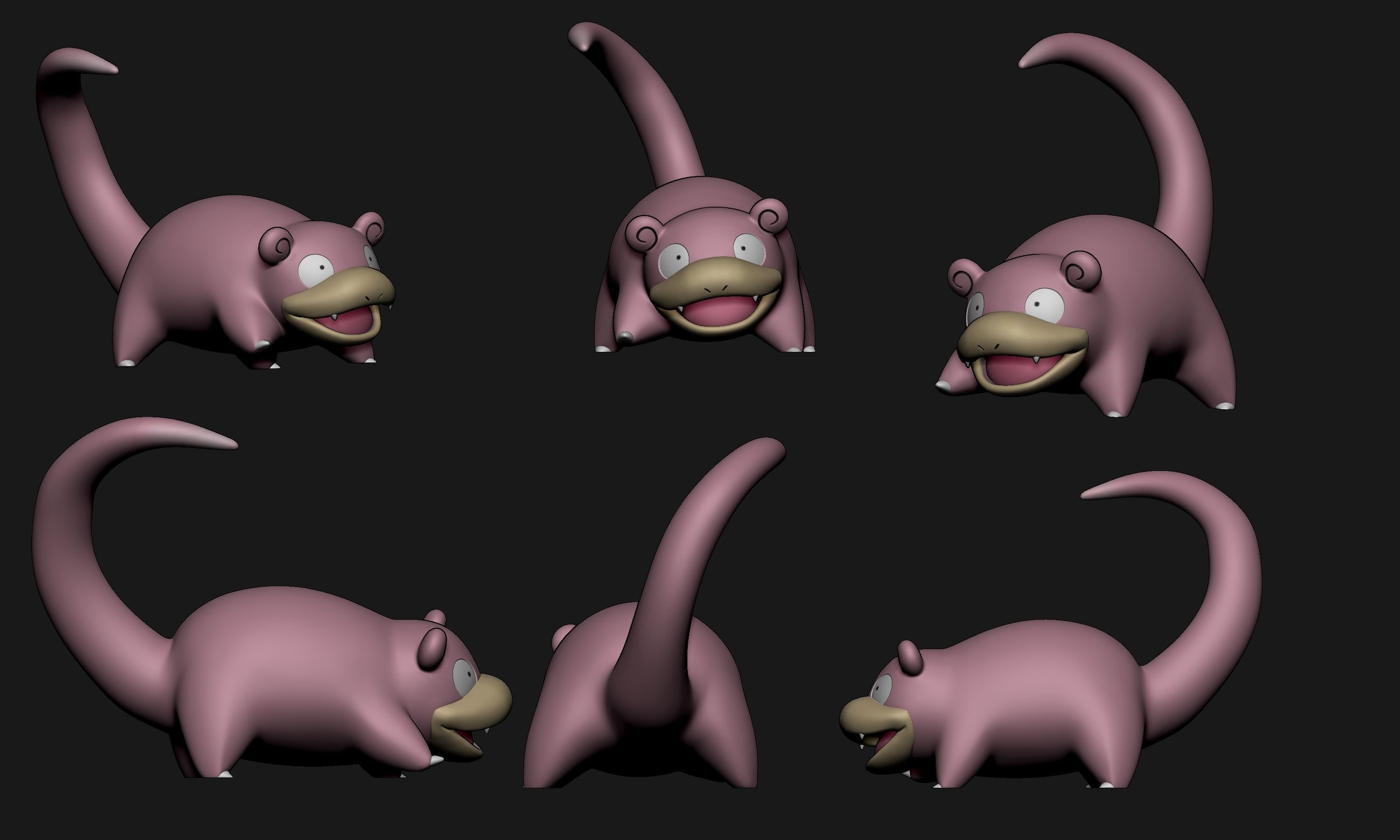 Pokemon - Slowpoke with 2 poses 3D model 3D printable | CGTrader