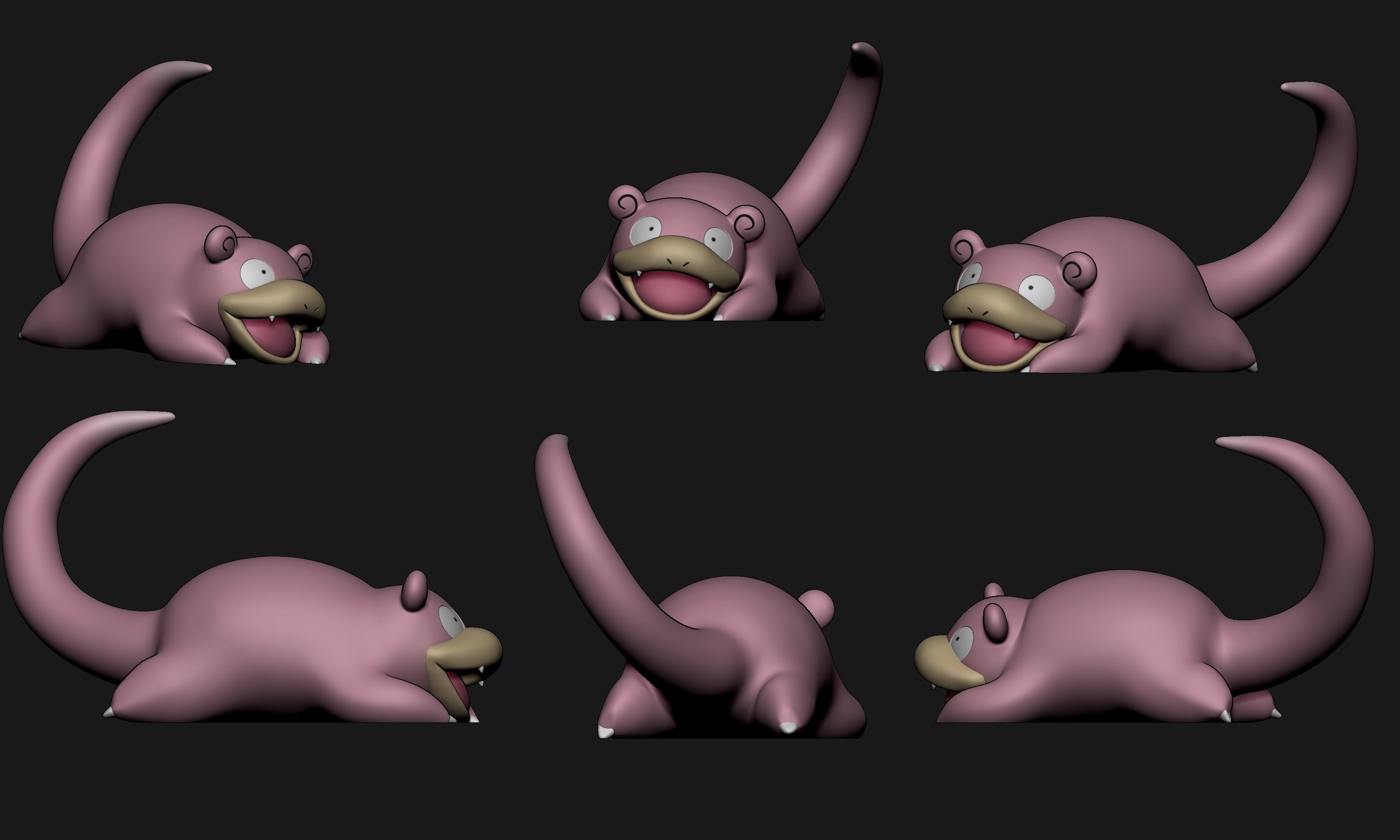 Pokemon - Slowpoke Slowbro and Slowking with 2 poses 3D model 3D ...