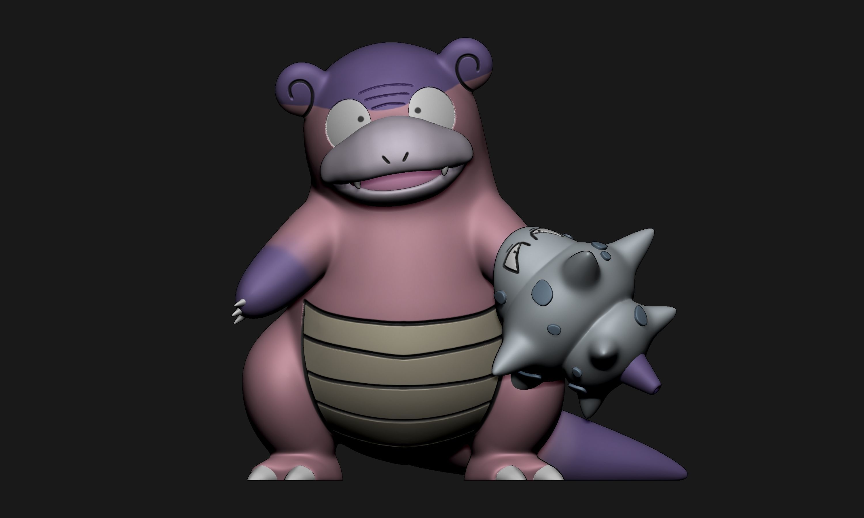Pokemon - Galarian Slowbro with 2 poses 3D model 3D printable | CGTrader