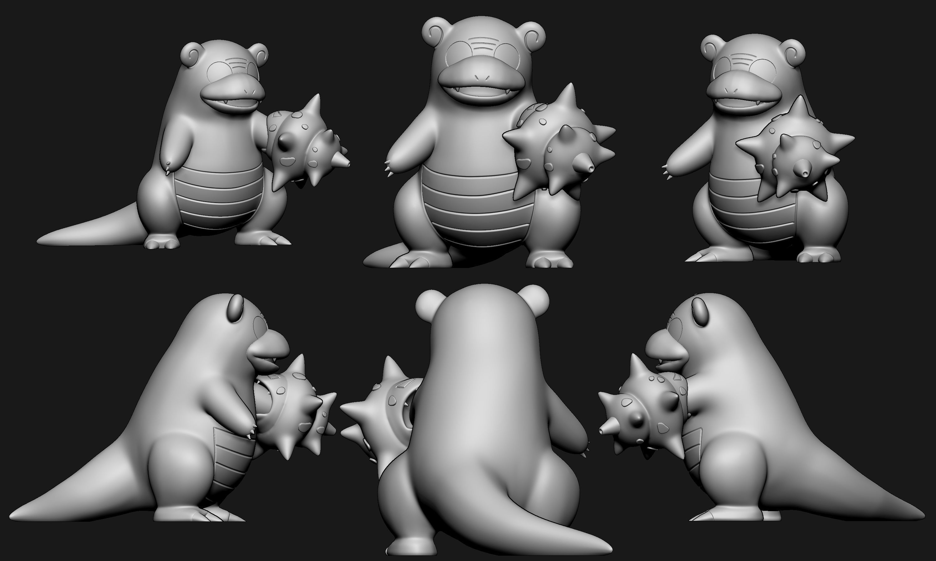 Pokemon - Galarian Slowbro with 2 poses 3D model 3D printable | CGTrader