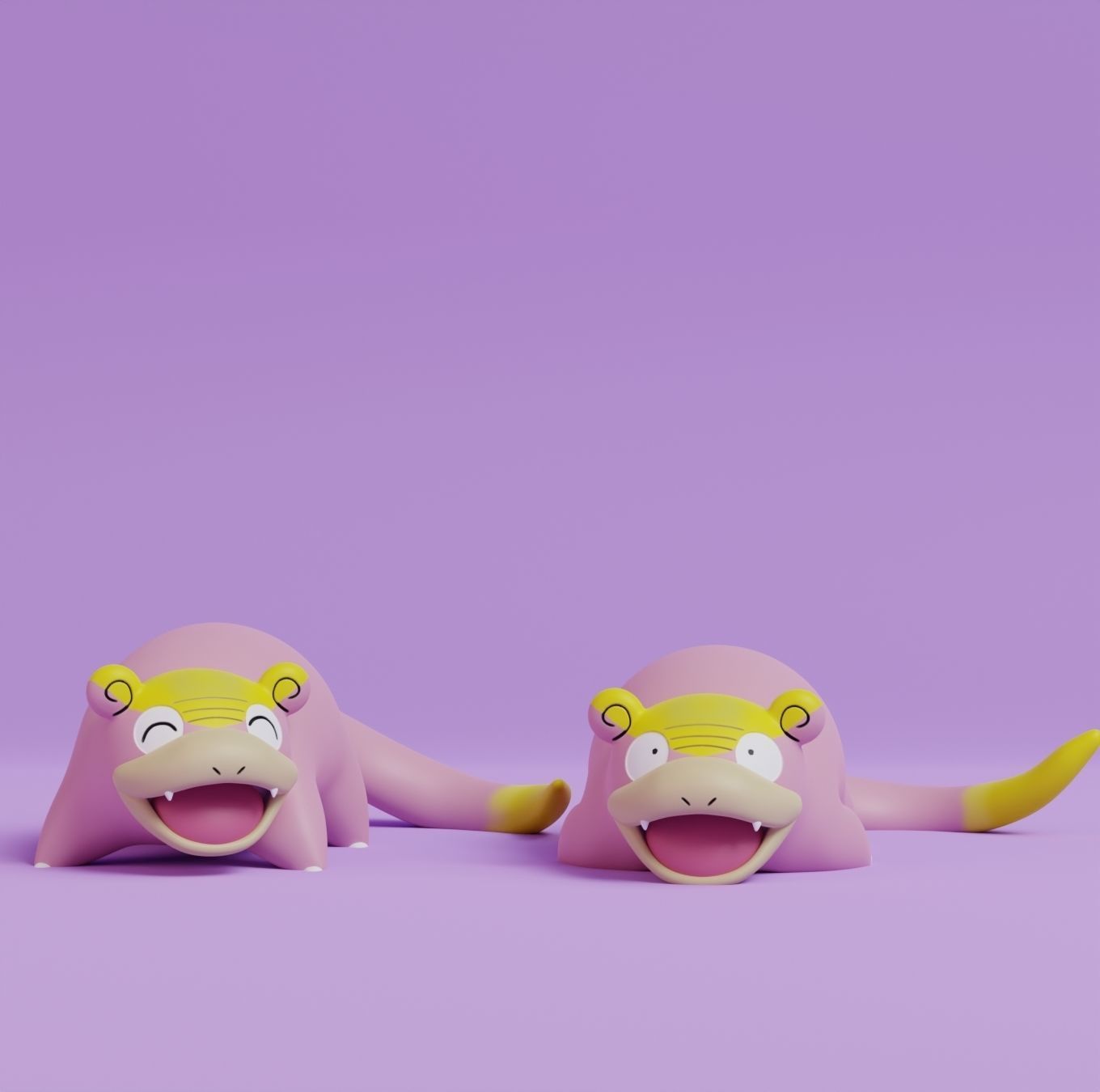 Pokemon - Galarian Slowpoke Slowbro and Slowking with 2 poses 3D model ...