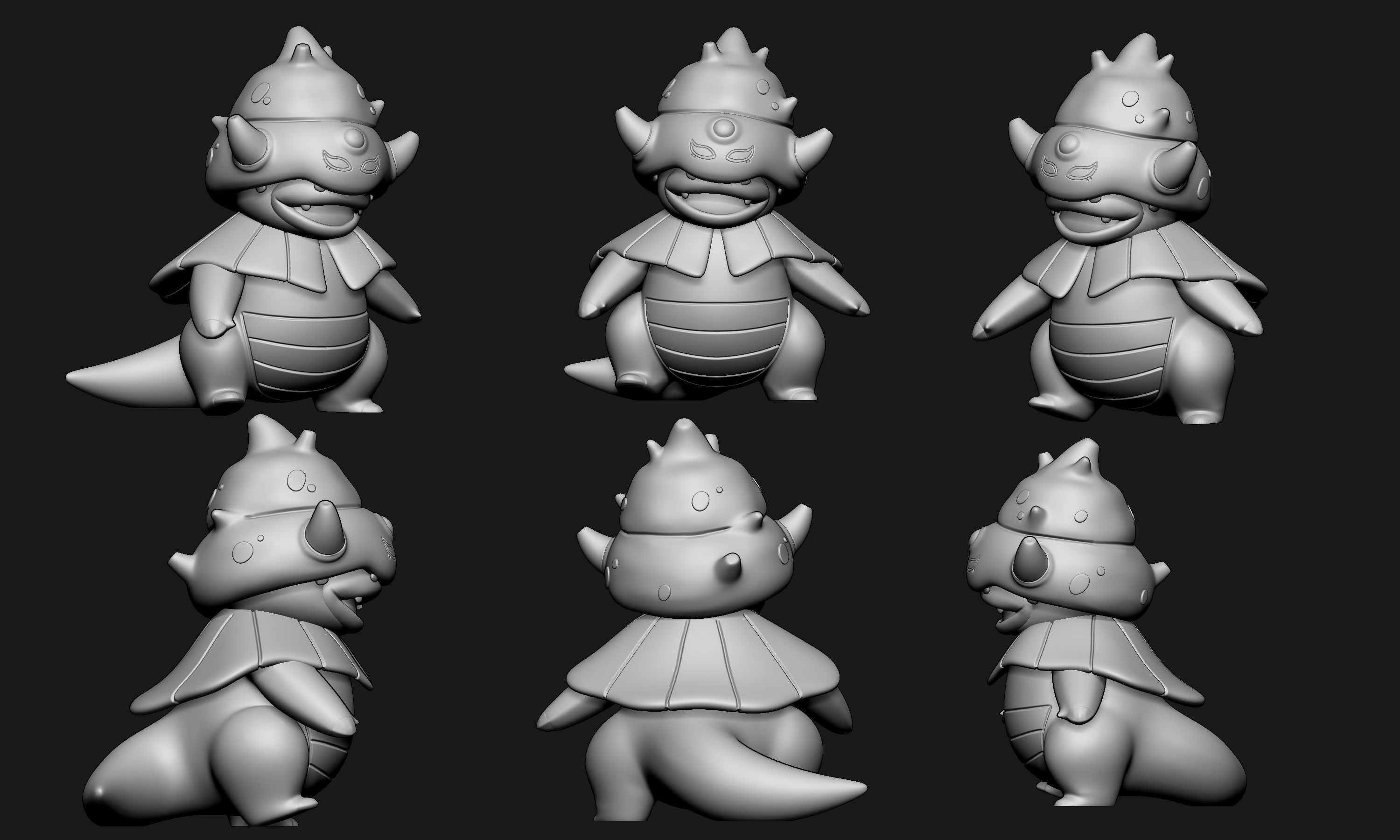 Pokemon - Galarian Slowpoke Slowbro and Slowking with 2 poses 3D model ...